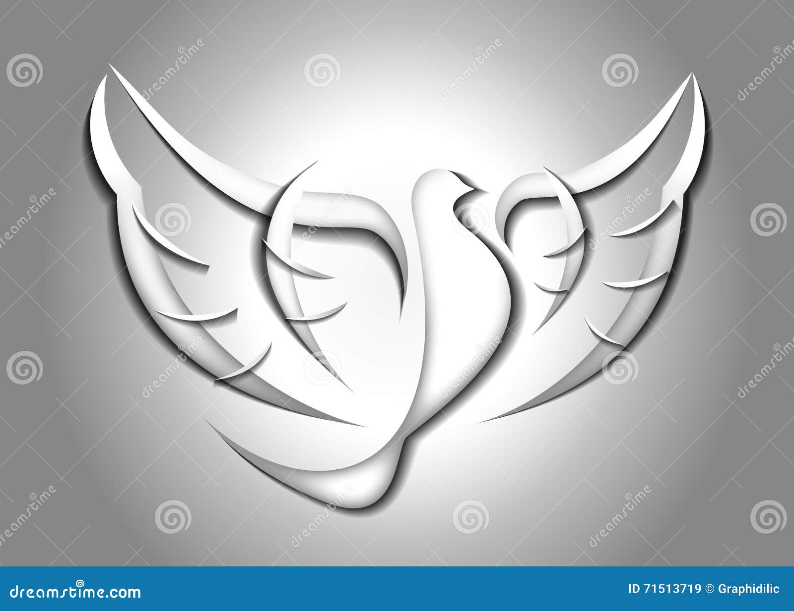 Dove stock vector. Illustration of paper, original, harmony - 71513719