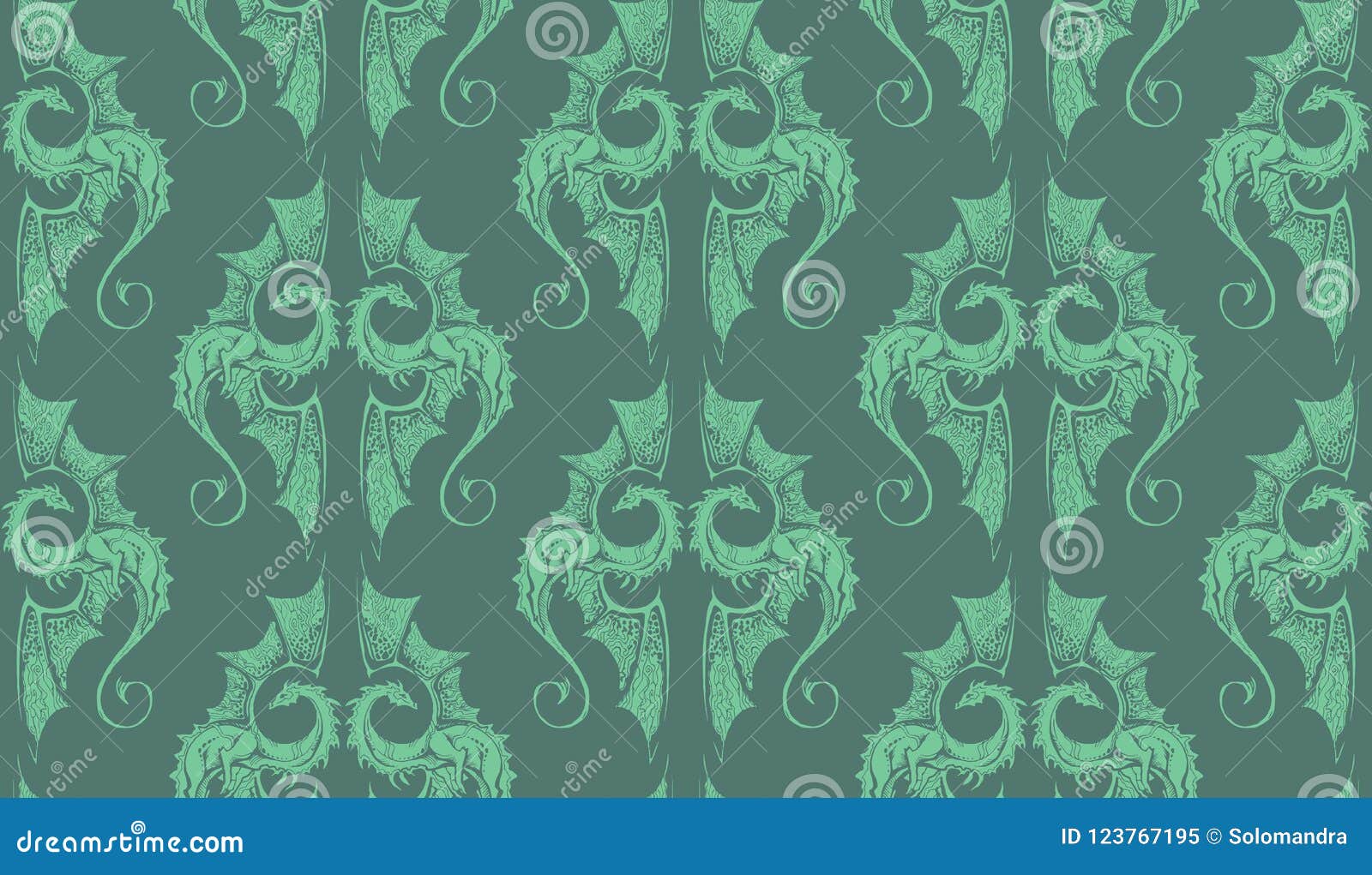 Symbol Dragon Pattern Green Wallpapers Background Pastel Stock Vector ...