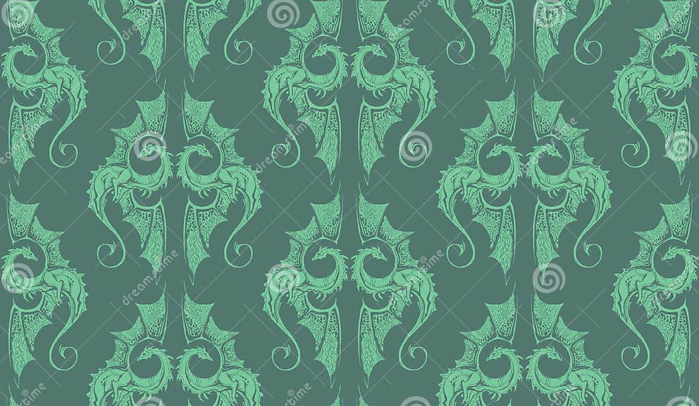 Symbol Dragon Pattern Green Wallpapers Background Pastel Stock Vector ...
