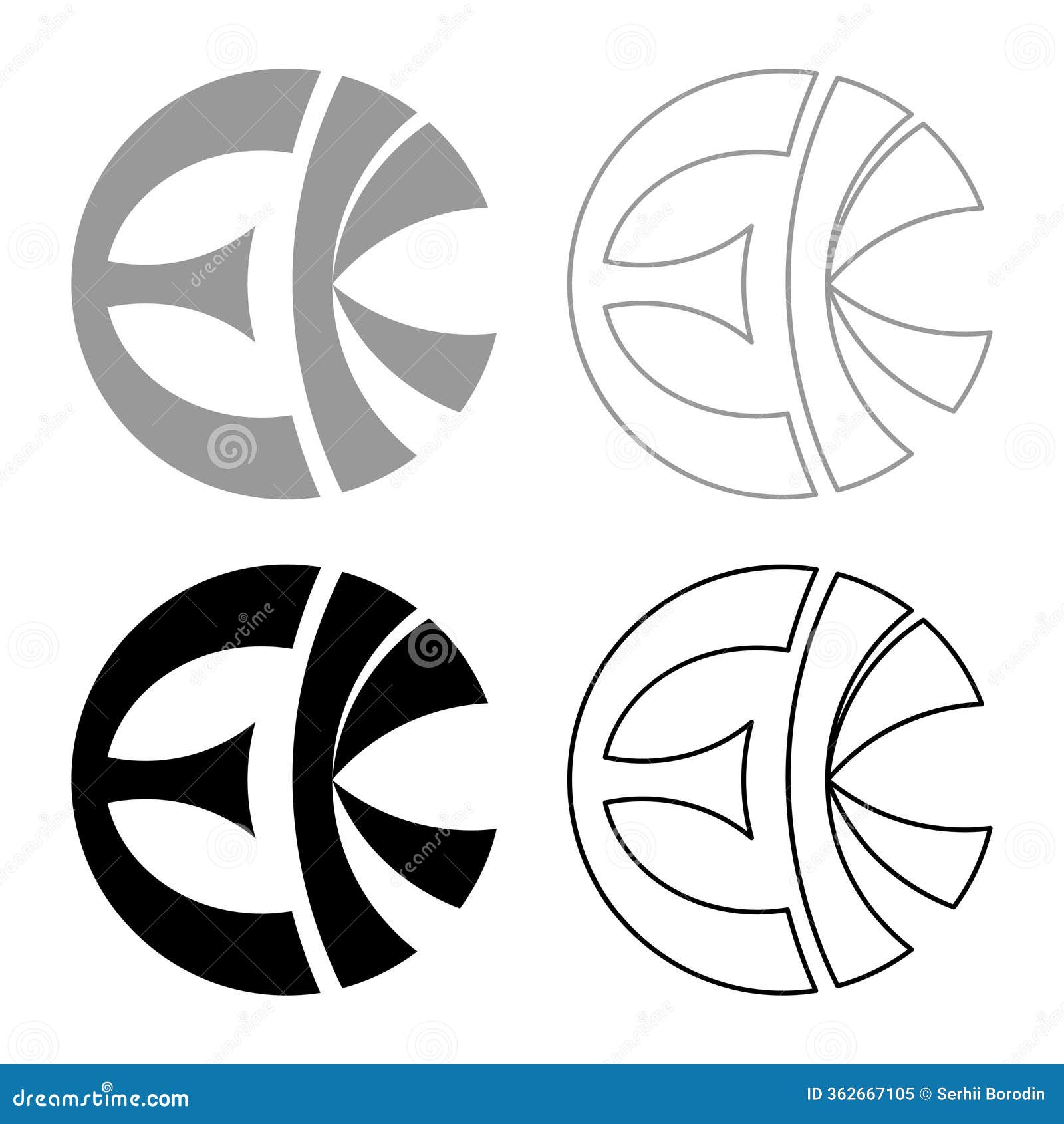 Symbol Eckankar Religion EK Contour Outline Line Icon Black Color ...