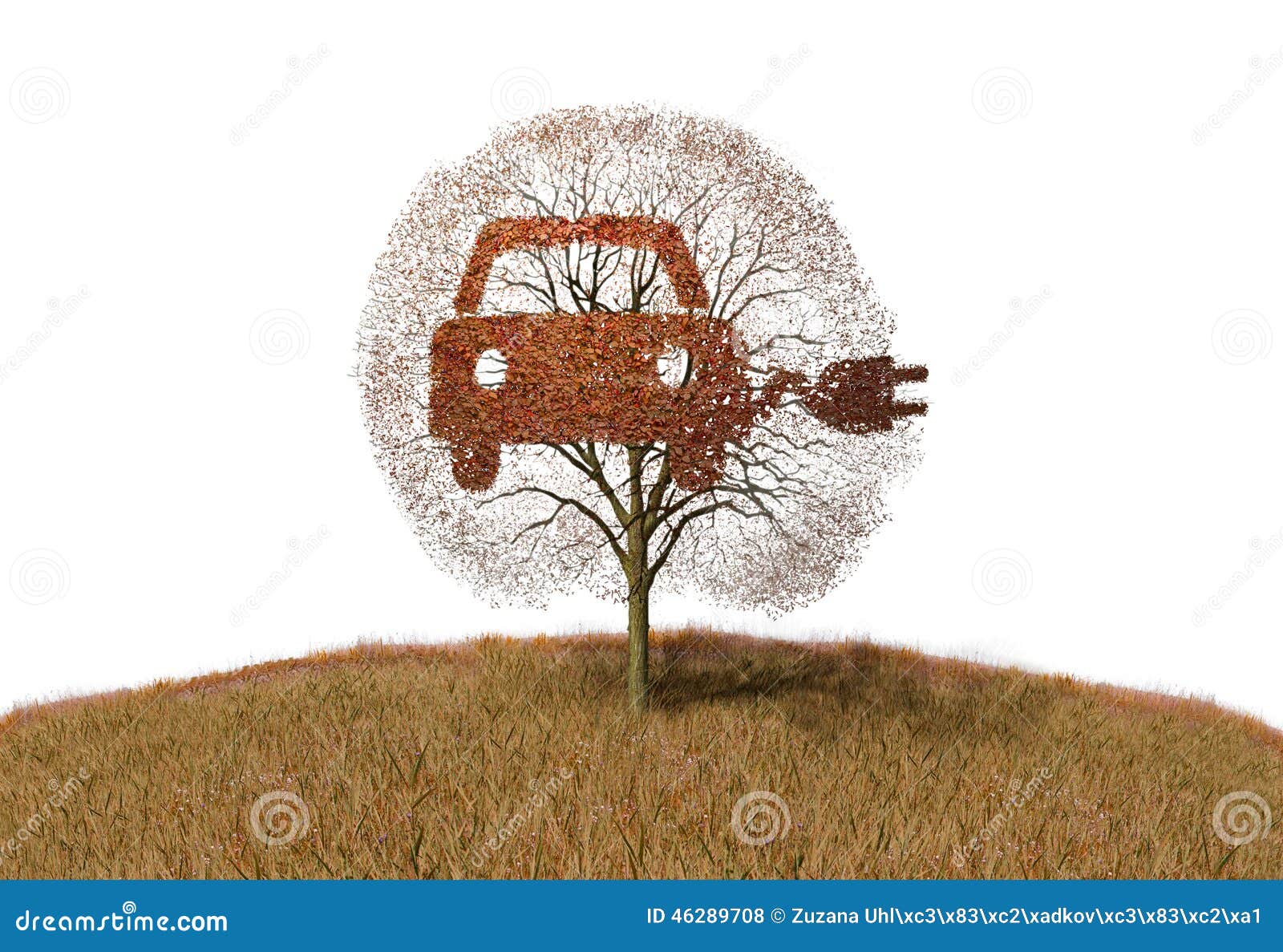 Symbol Electricity Car on Tree Stock Illustration - Illustration of ...