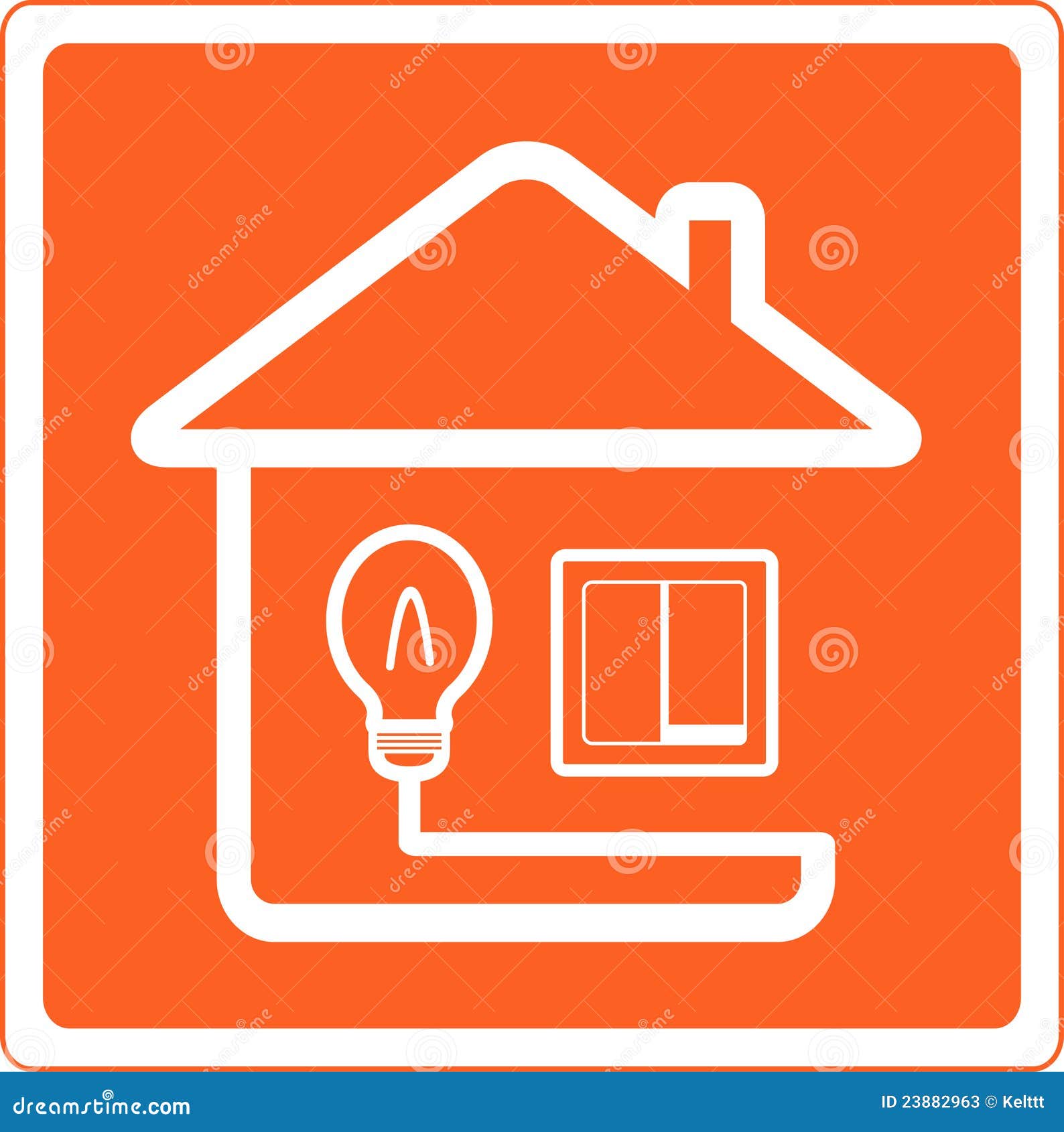 Symbol of Electricity in the House with Light Swit Stock Vector ...