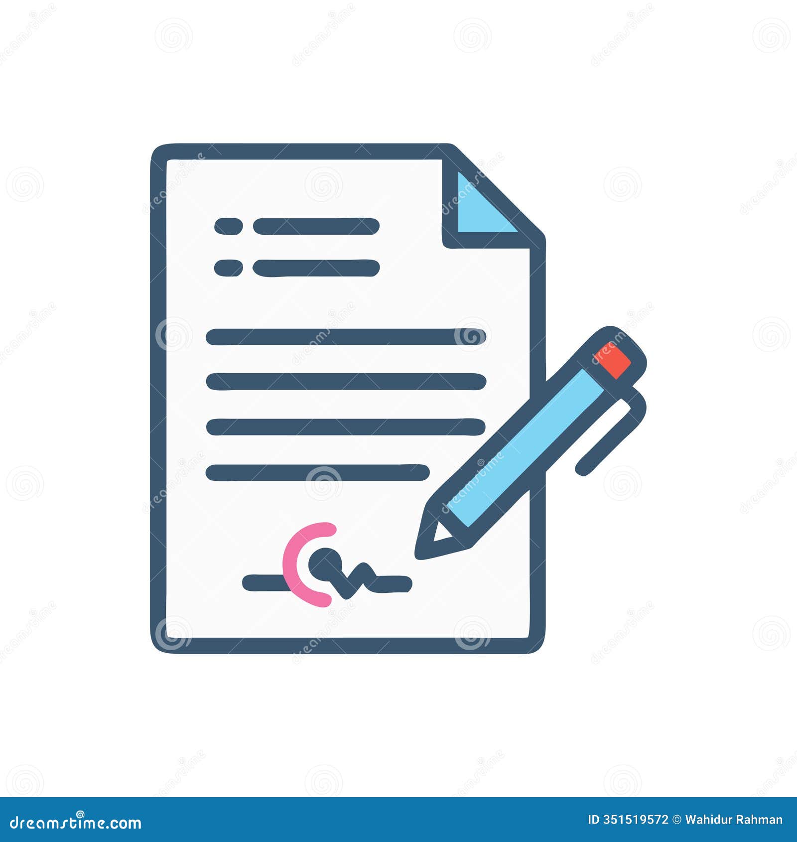 Elegant Clear Contract Symbol Stock Illustration - Illustration of ...