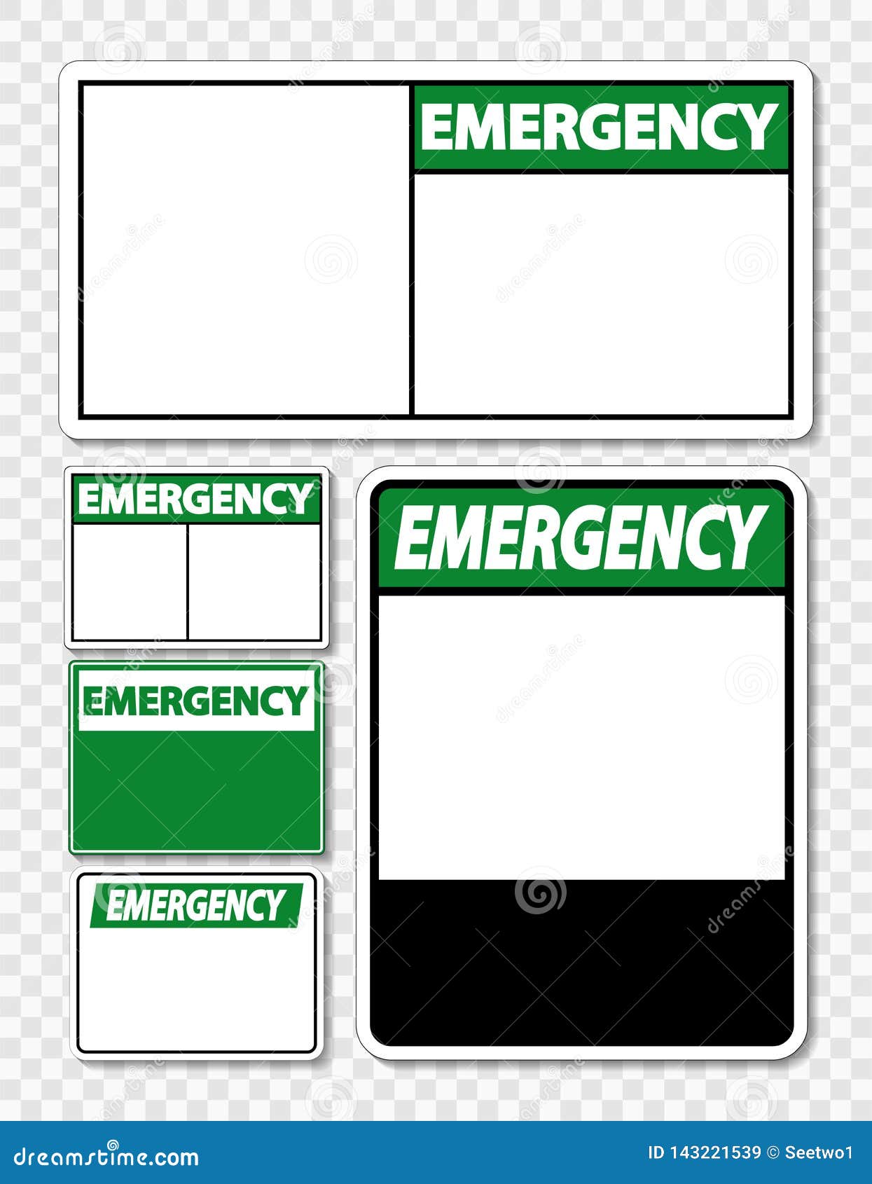 Symbol Emergency Sign Label on Transparent Background Stock Vector ...
