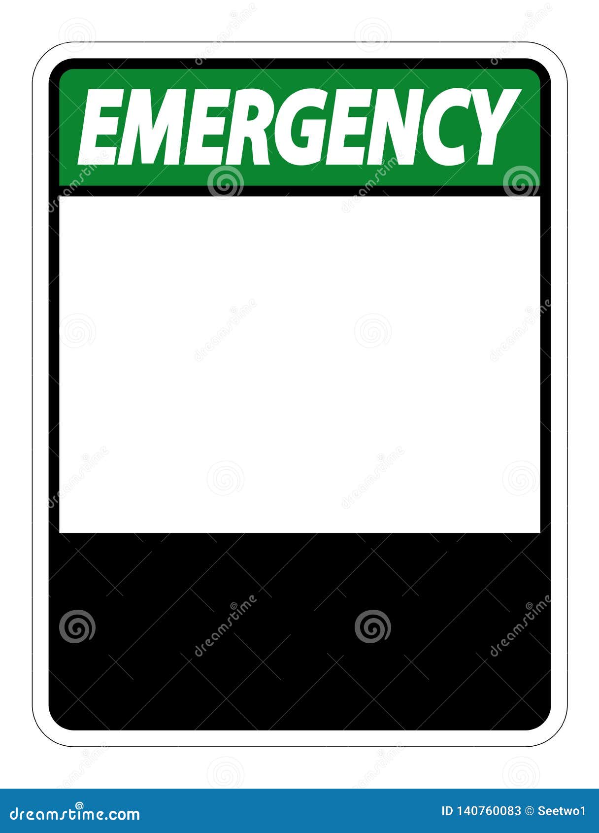 Symbol Emergency Sign Label on White Background Stock Vector ...
