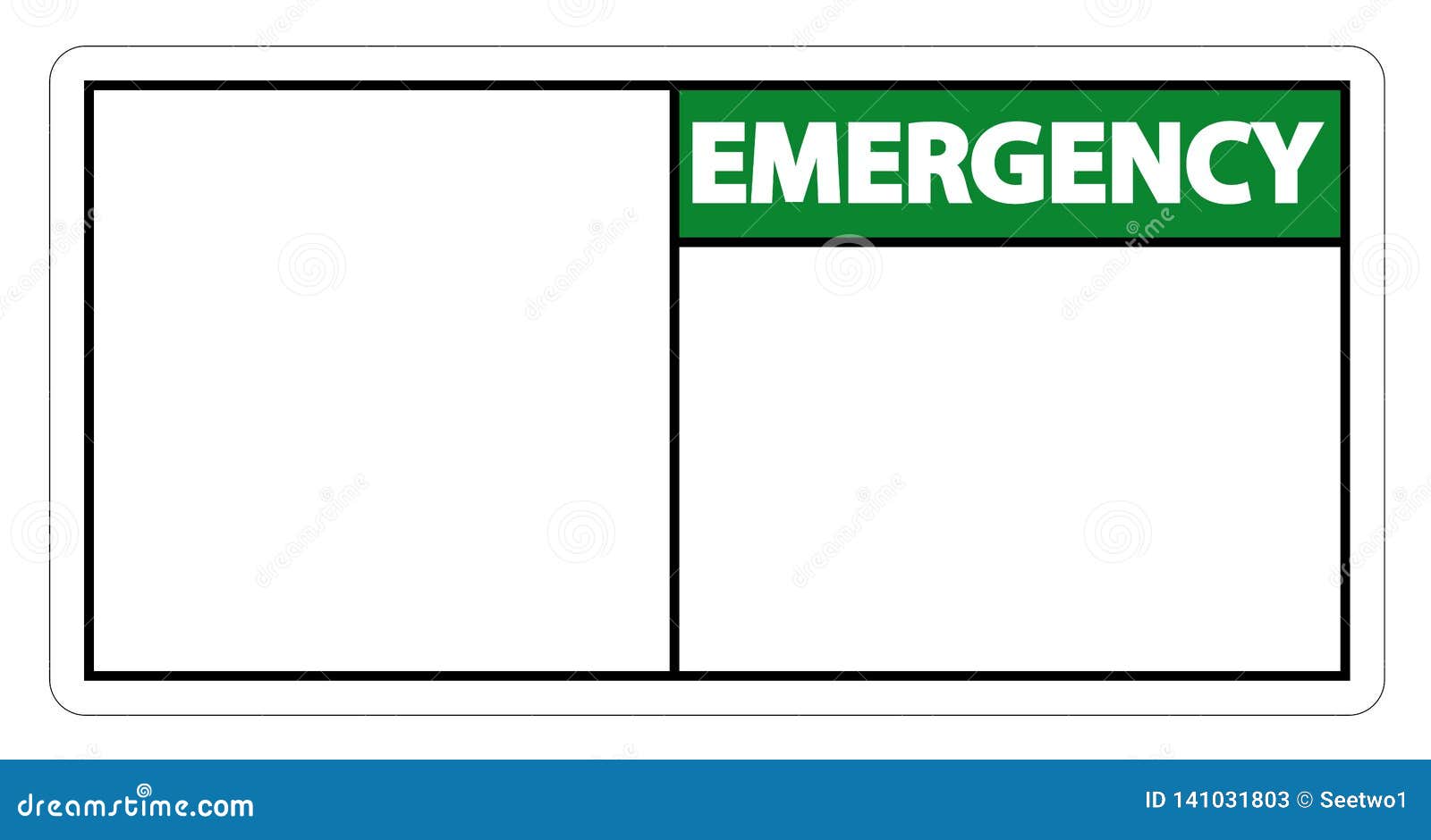 Symbol Emergency Sign Label on White Background Stock Vector ...