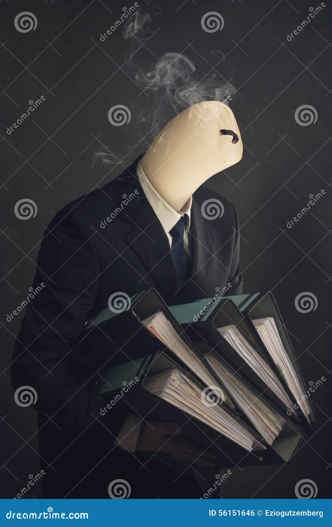 Symbol of a Employee with Burnout Syndrome Stock Photo - Image of ...