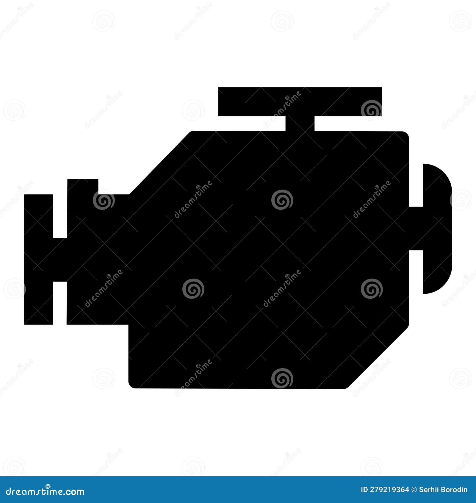 Symbol Engine Car Icon Black Color Vector Illustration Image Flat Style ...
