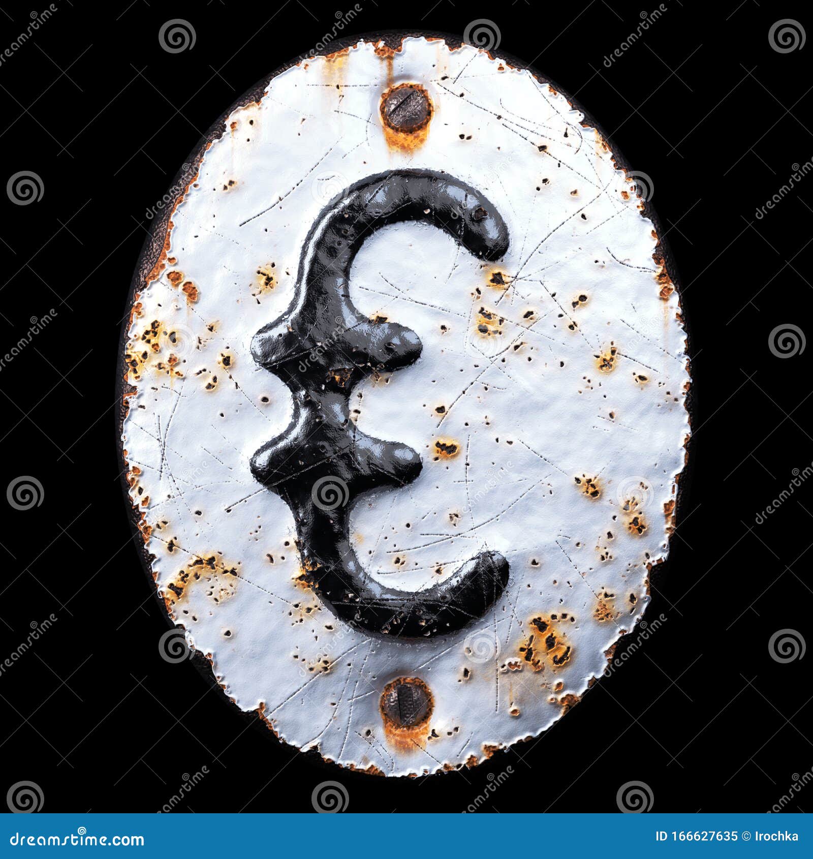 Symbol Euro Made of Forged Metal on the Background Fragment of a Metal ...