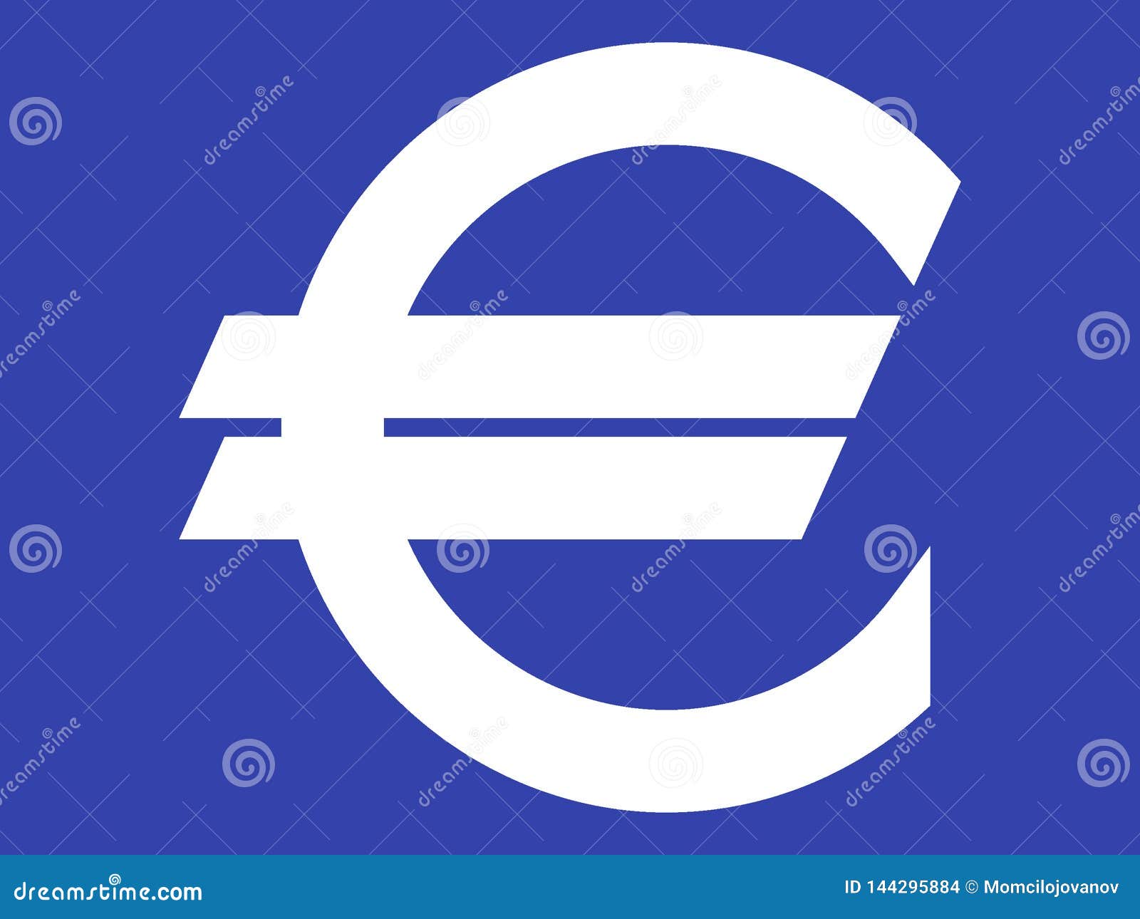 Symbol of the Euro White on Blue Stock Vector - Illustration of euro ...