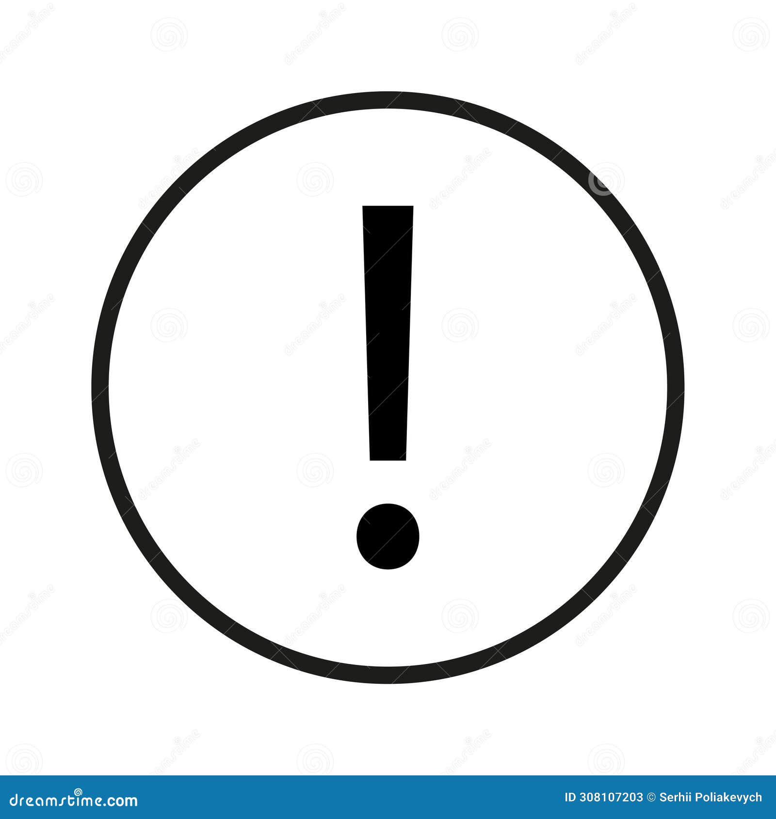 A Symbol of Excitement, Exclamation Point in a Circle on White ...
