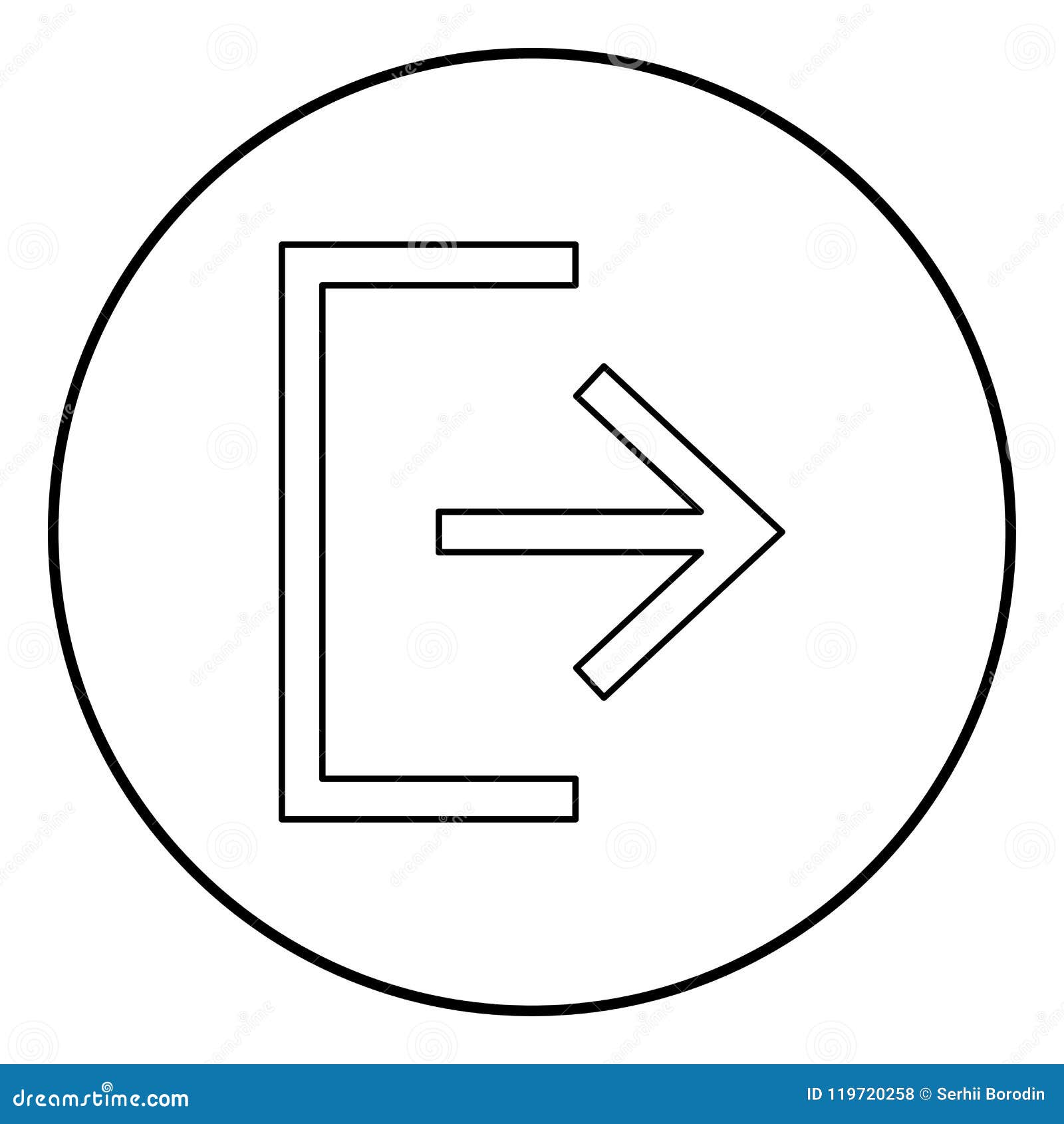 Symbol Exit Icon Black Color in Circle Round Stock Vector ...