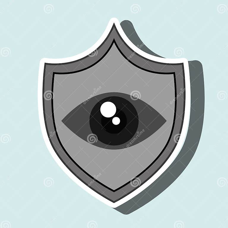 Symbol eye alert data stock illustration. Illustration of guard - 83160637