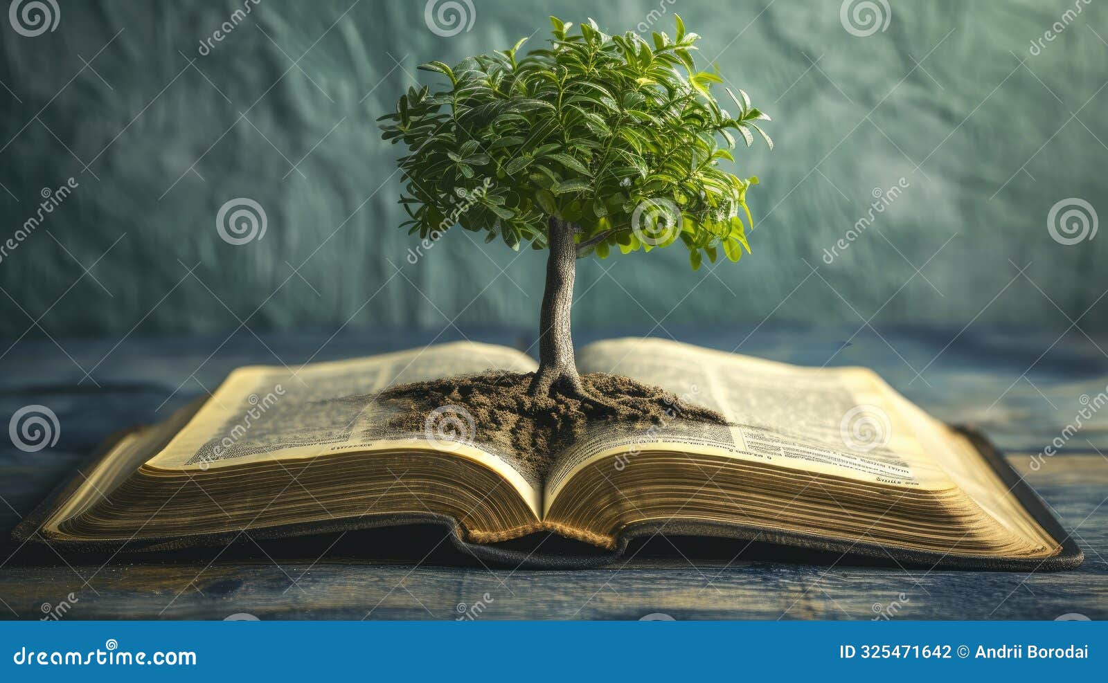 Symbol of Faith: Tree Growing from Bible Pages. Stock Illustration ...