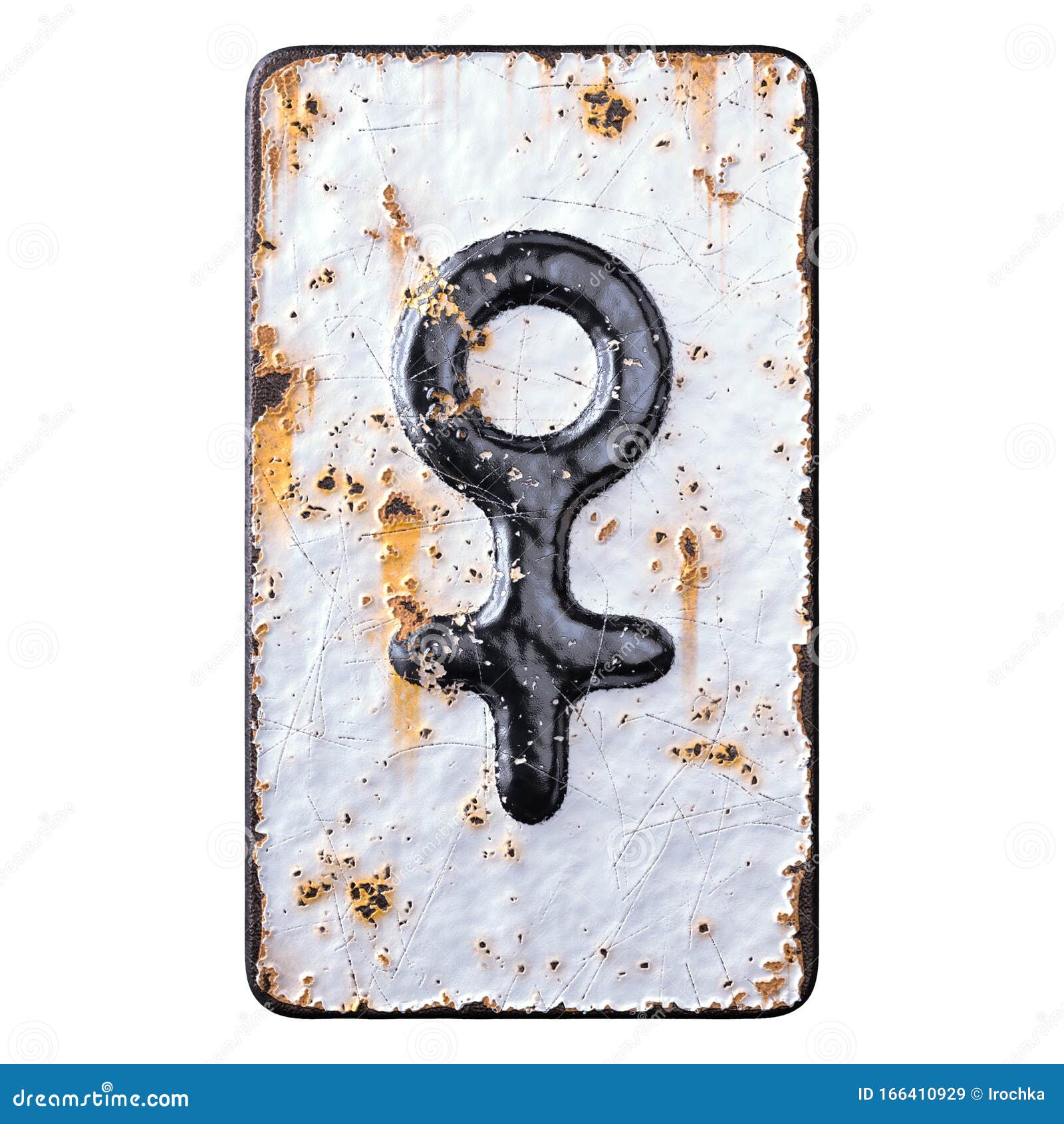 Symbol Female Made of Forged Metal on the Background Fragment of a ...