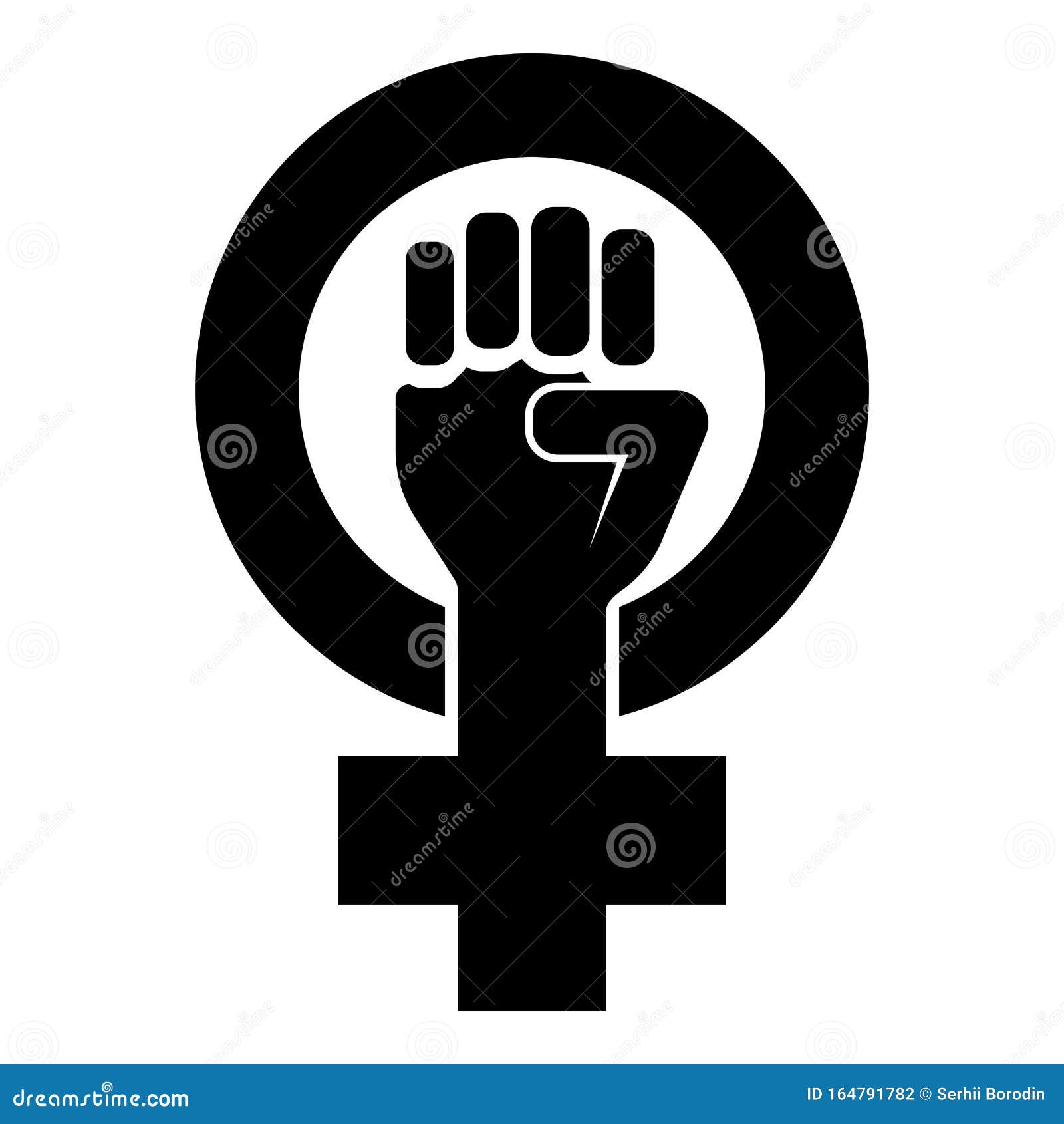 Feminism Movement Icon Emblem Genders Equality Female Rights Pictogram