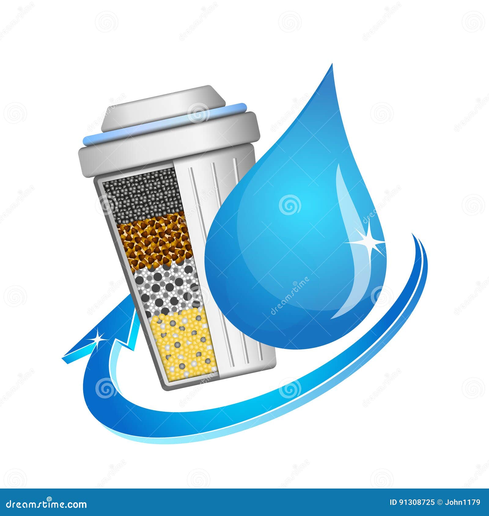 Water Filtration Scheme Vector Cartoon Vector | CartoonDealer.com #91578787