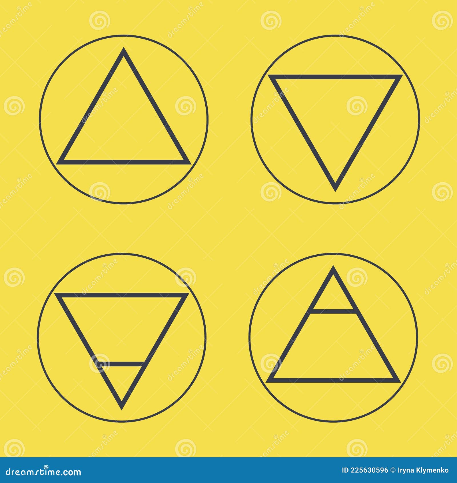 Symbol of Fire, Air, Earth, Water. Set of Four Elements Icons. Symbols ...