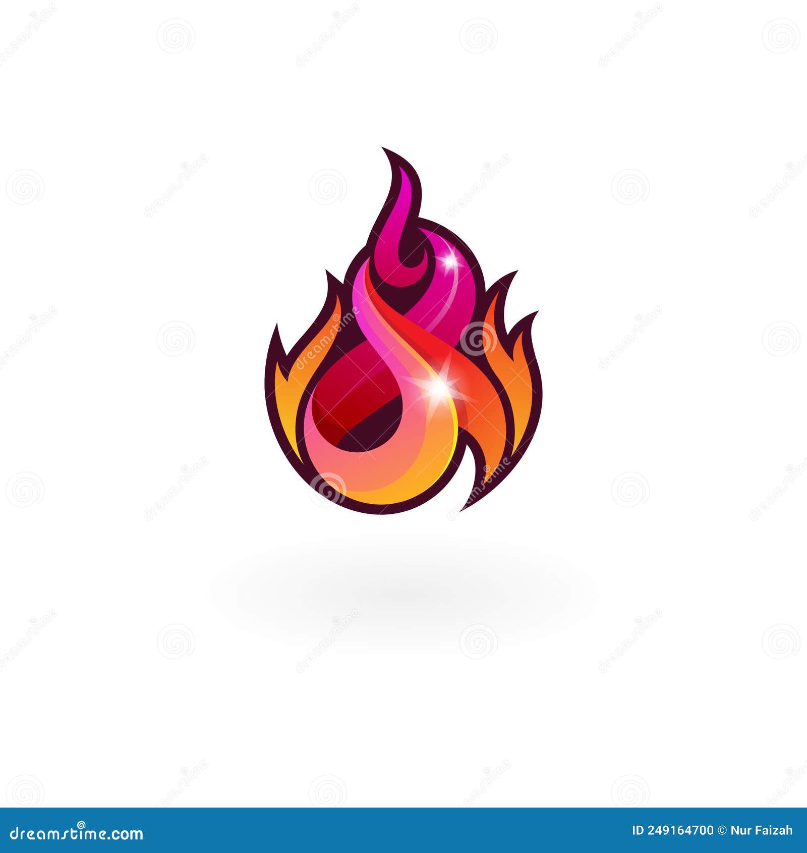 Symbol Fire Logo with Glossy Design Vector Image Stock Vector ...