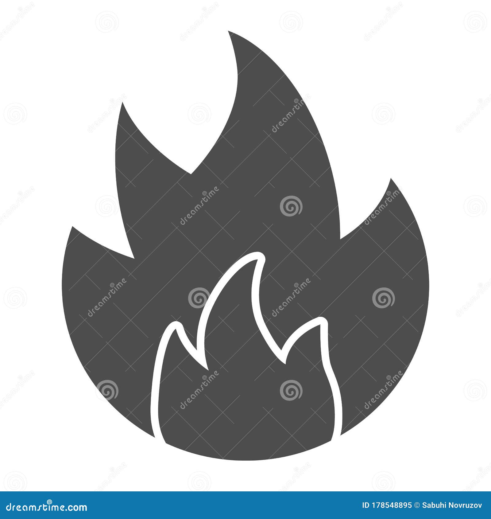Symbol of Fire Solid Icon. Flammable Caution Sign Glyph Style Pictogram ...