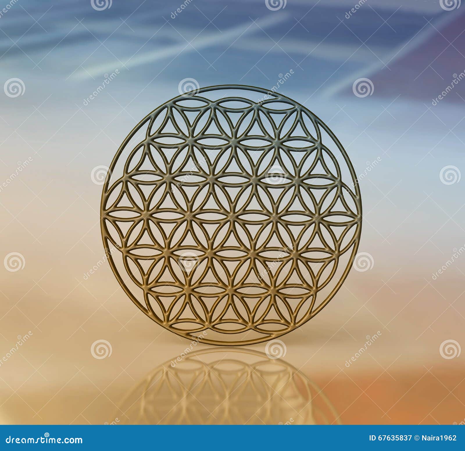 Symbol of Flower of Life, Ancient Geometrical Shape Stock Illustration ...