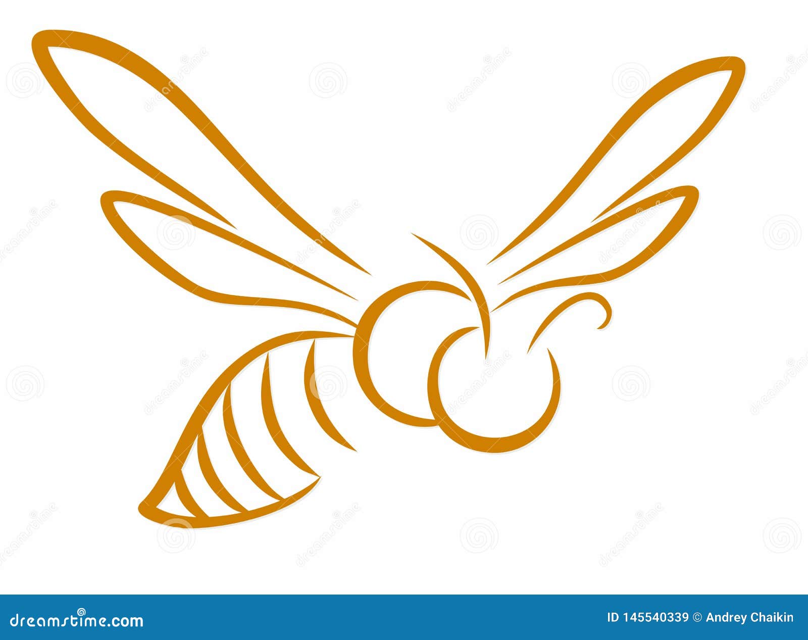 Symbol of flying bee. stock vector. Illustration of honey - 145540339