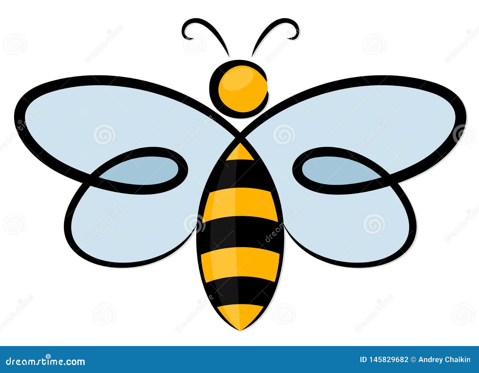 Symbol of flying bee. stock vector. Illustration of beehive - 145829682