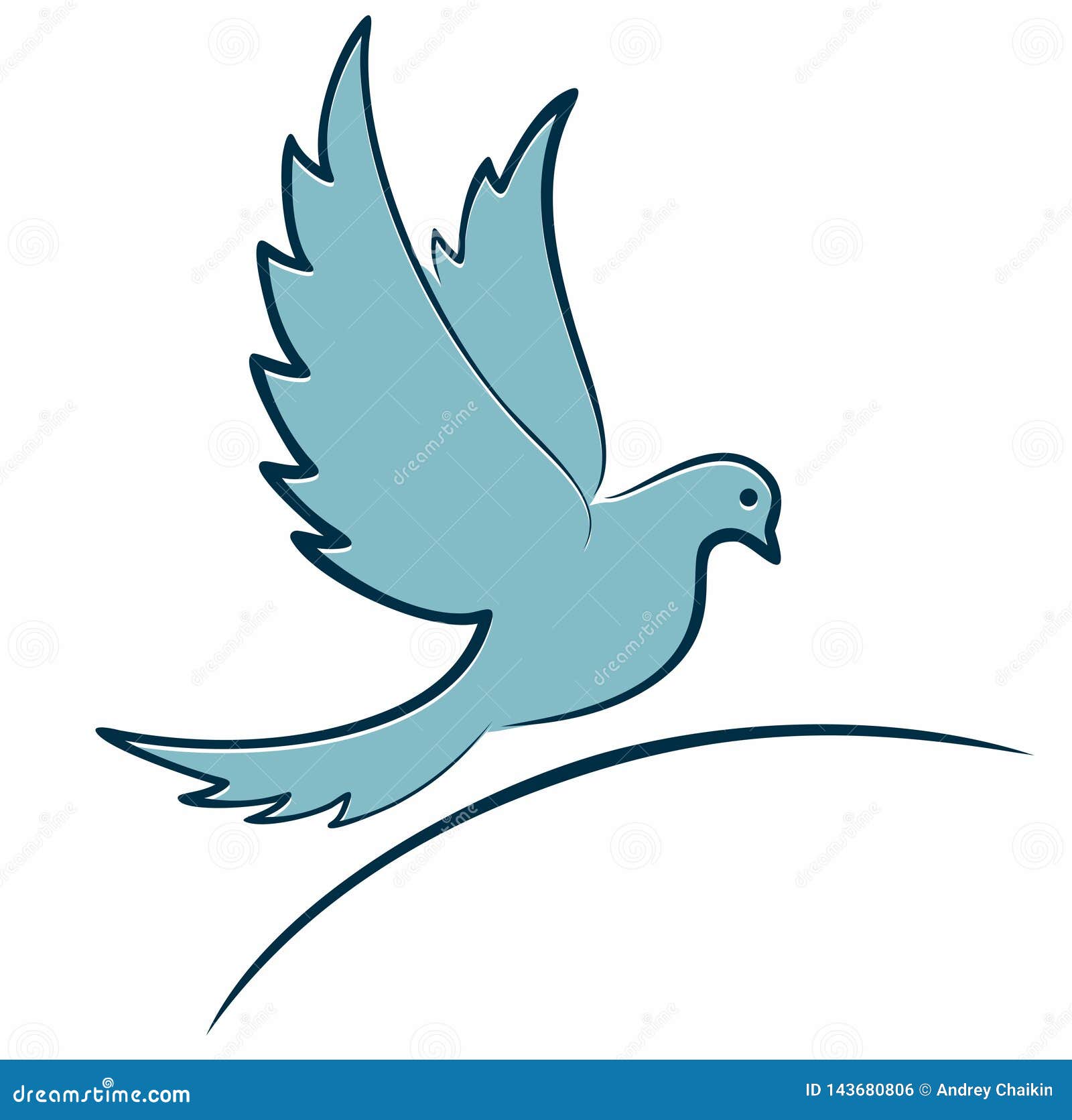 Symbol of flying bird. stock vector. Illustration of stylized - 143680806