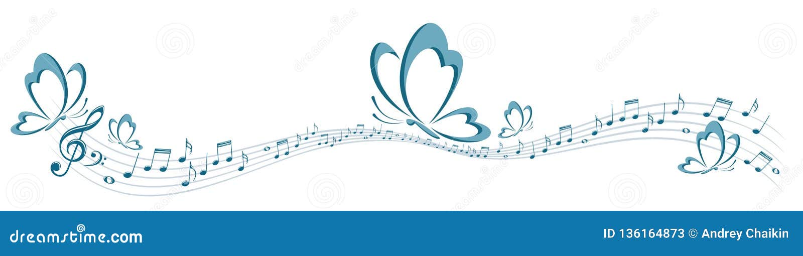 Symbol of Butterfly with Music Notes. Stock Vector - Illustration of ...