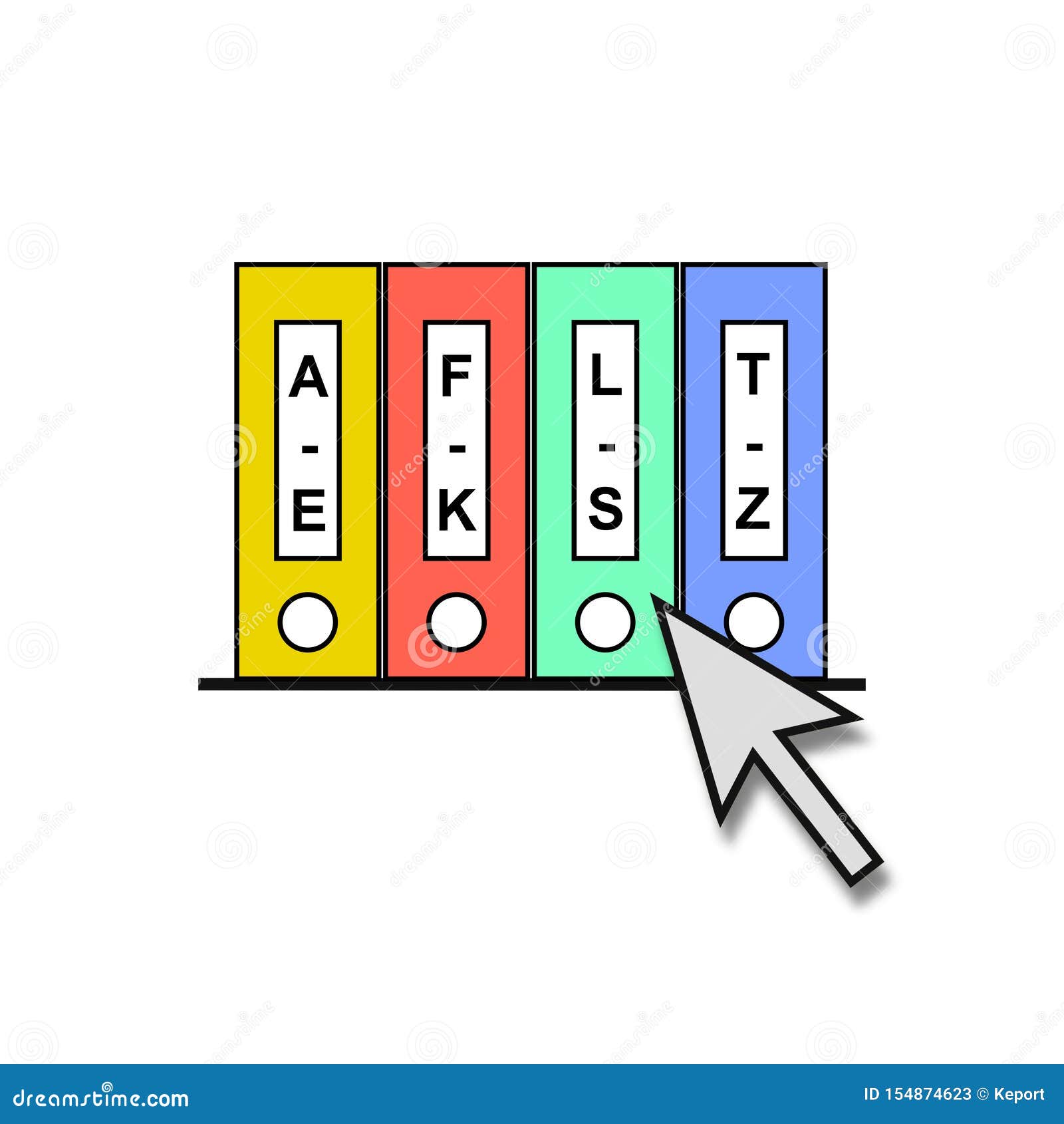 Symbol of Folders with Computer Mouse Arrow Stock Illustration ...