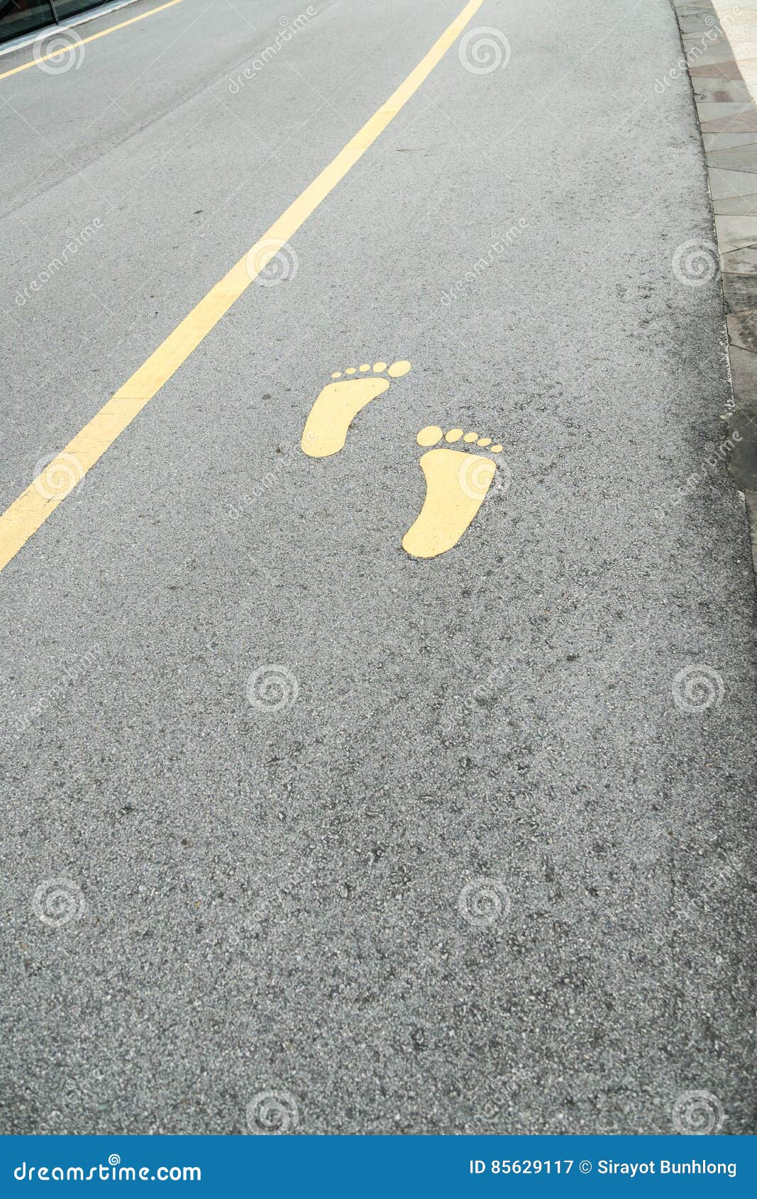 Symbol of Foot Walk Lane on Road Stock Image - Image of protection ...