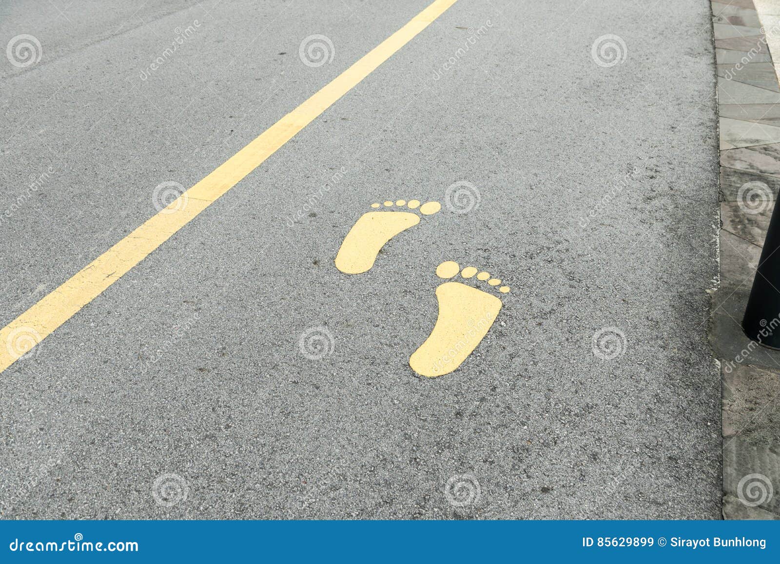 Symbol of Foot Walk Lane on Road Stock Image - Image of activities ...