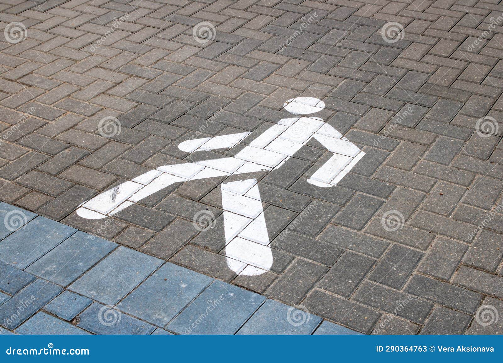 Symbol of the Footpath on the Sidewalk Stock Image - Image of urban ...