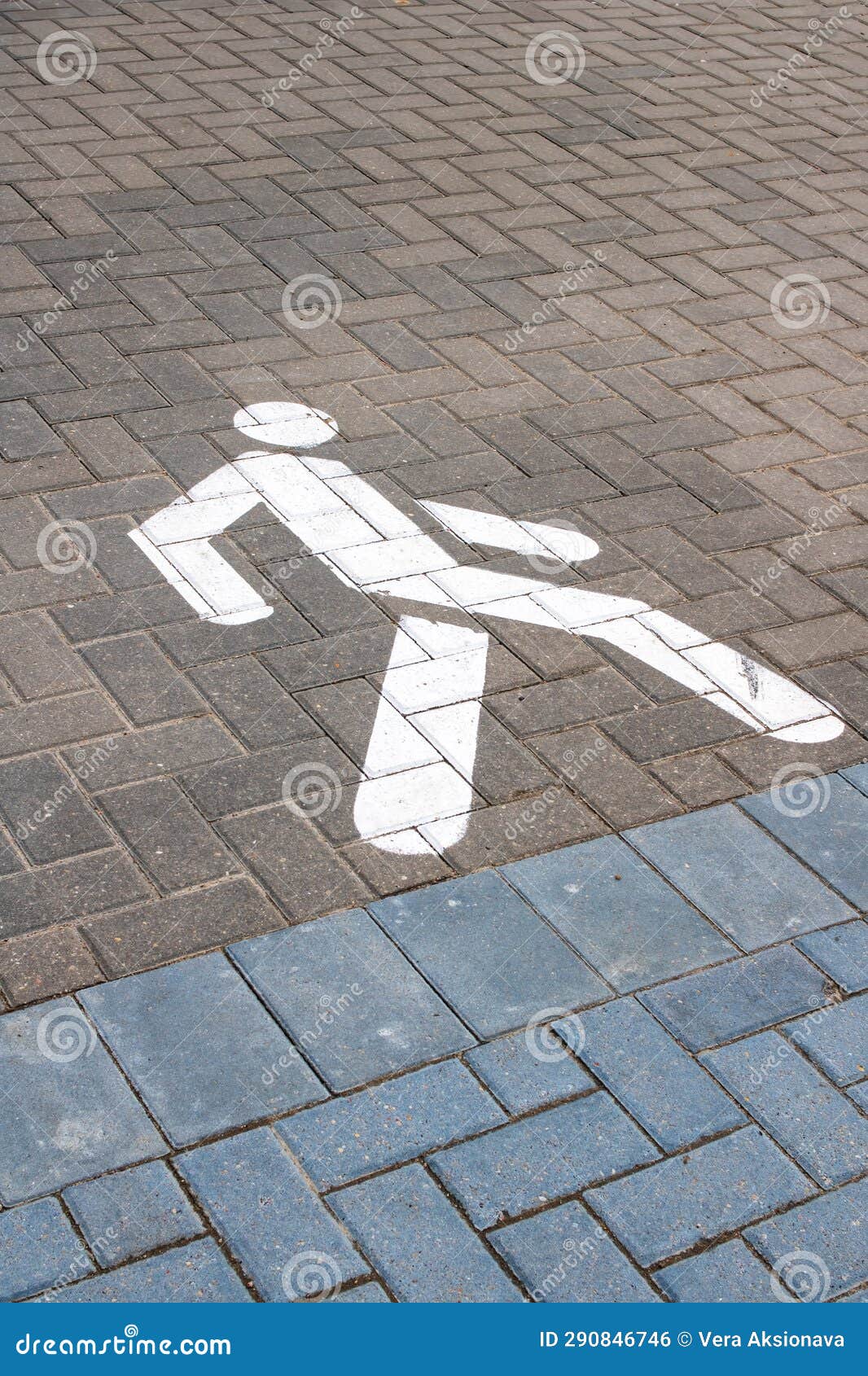 Symbol of the Footpath on the Sidewalk Stock Photo - Image of sign ...