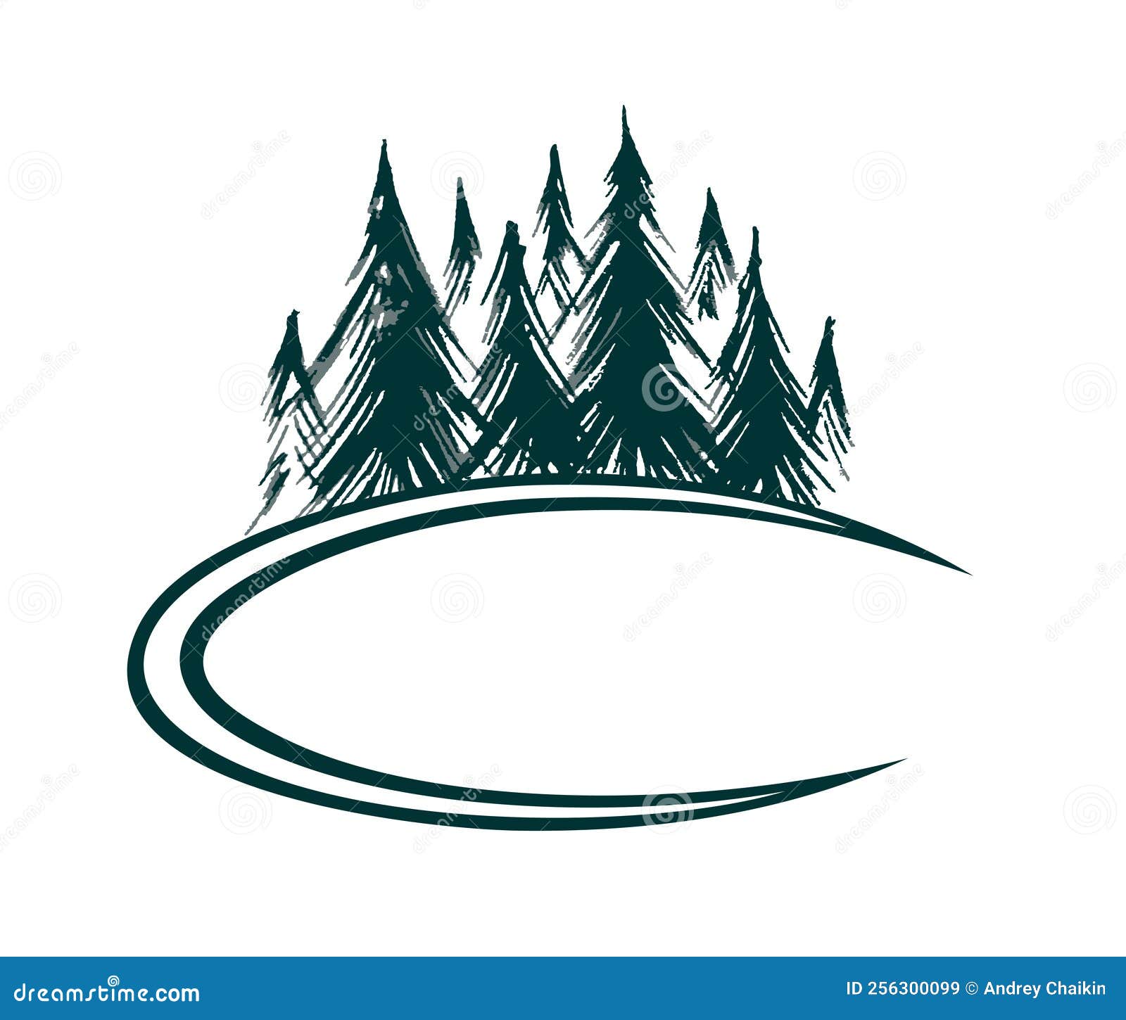 Symbol of the Forest Drawn in Ink. Stock Vector - Illustration of ...