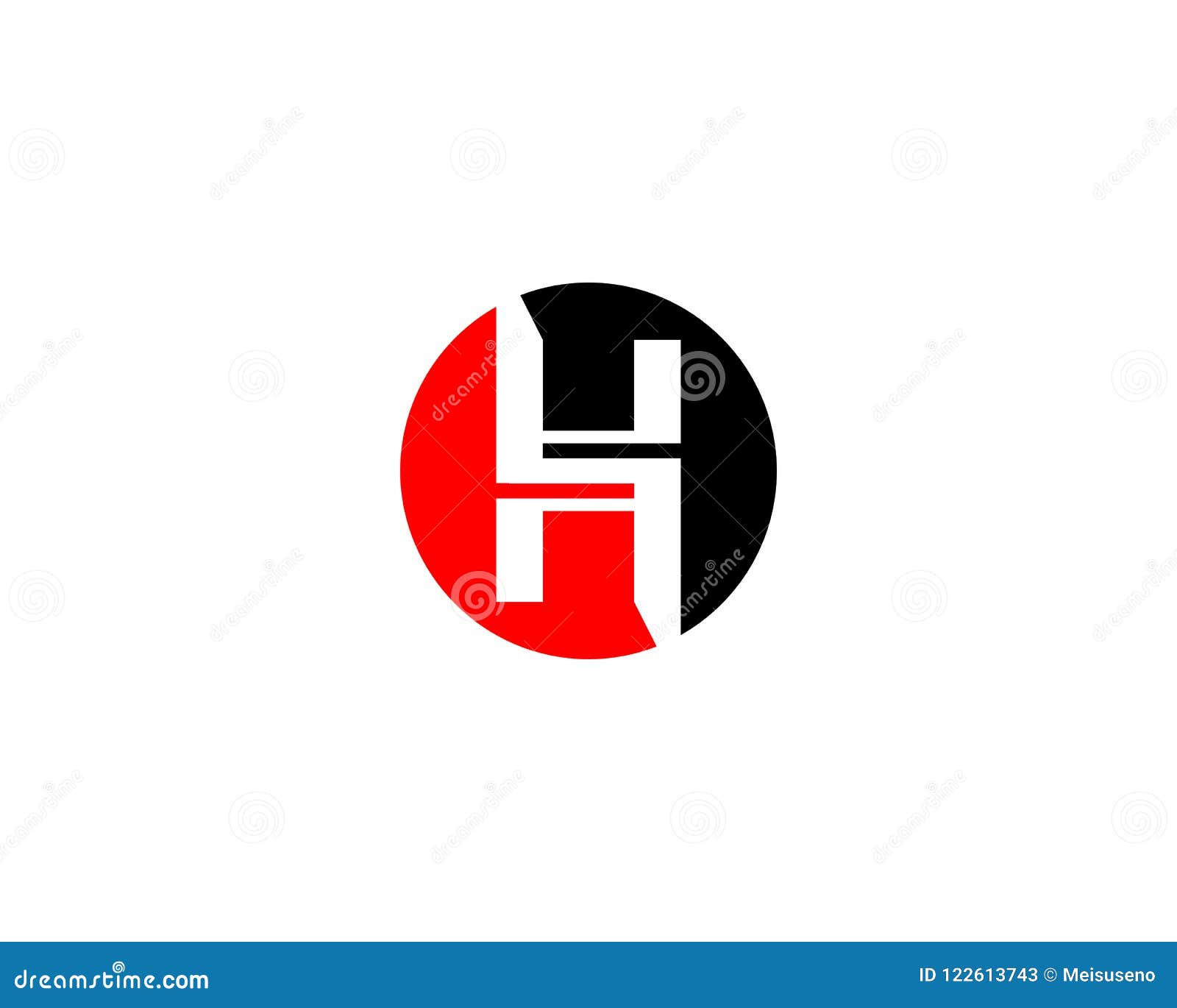 H letter circle logo stock vector. Illustration of modern - 122613743