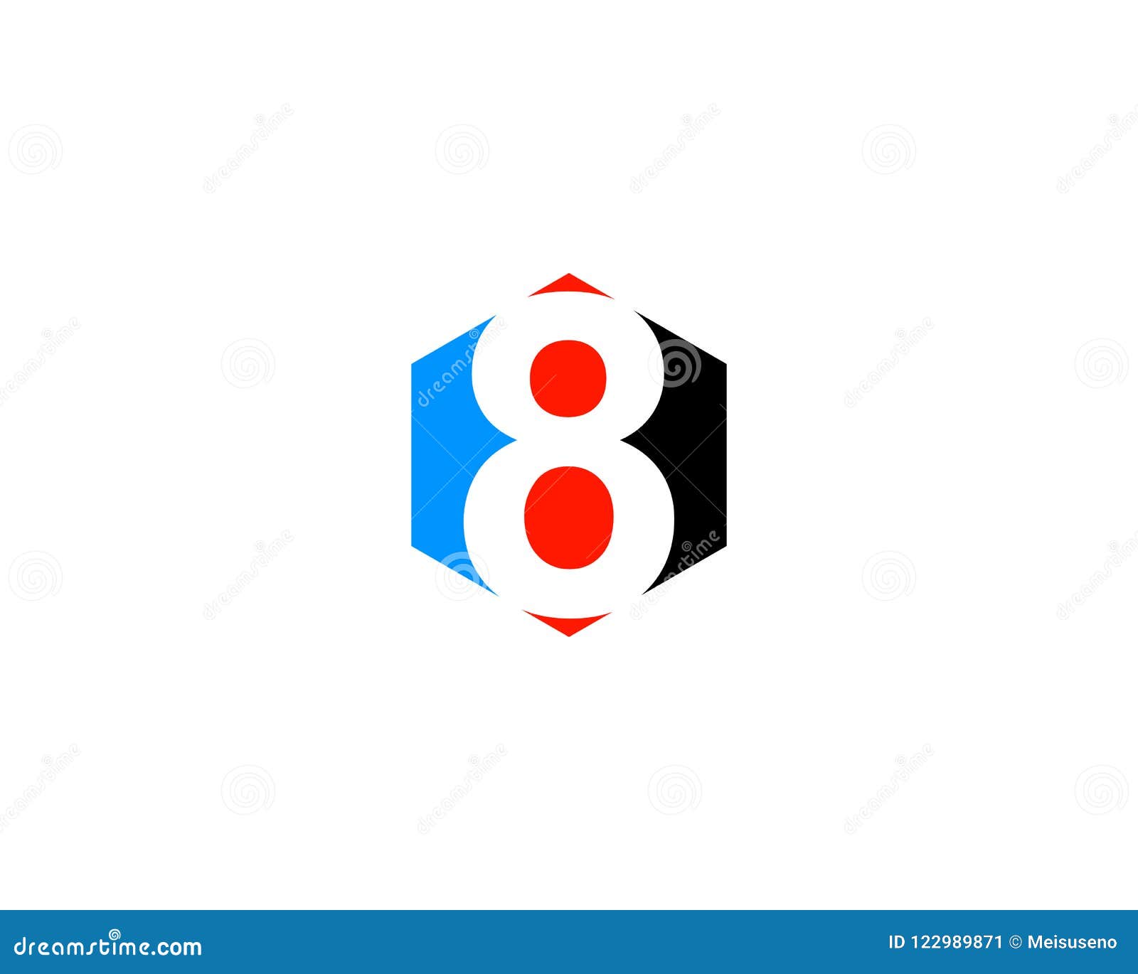 Number 8 polygon logo stock vector. Illustration of concept - 122989871