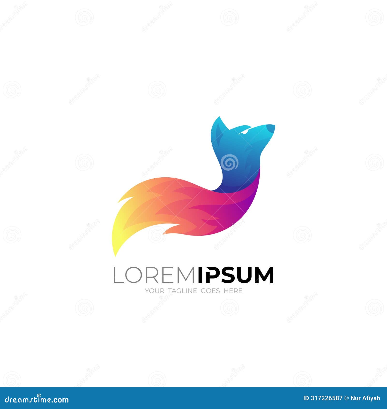 Symbol Fox Logo with 3d Colorful Design, Tail Icons Stock Vector ...