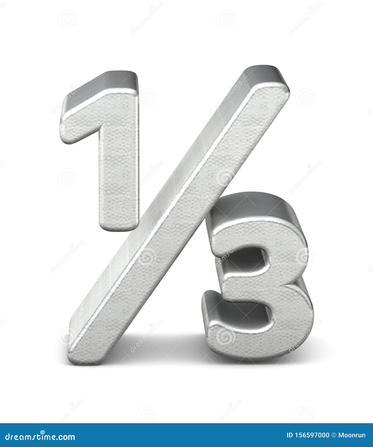 Symbol Fraction 1/3 Silver Structure 3d Stock Illustration ...