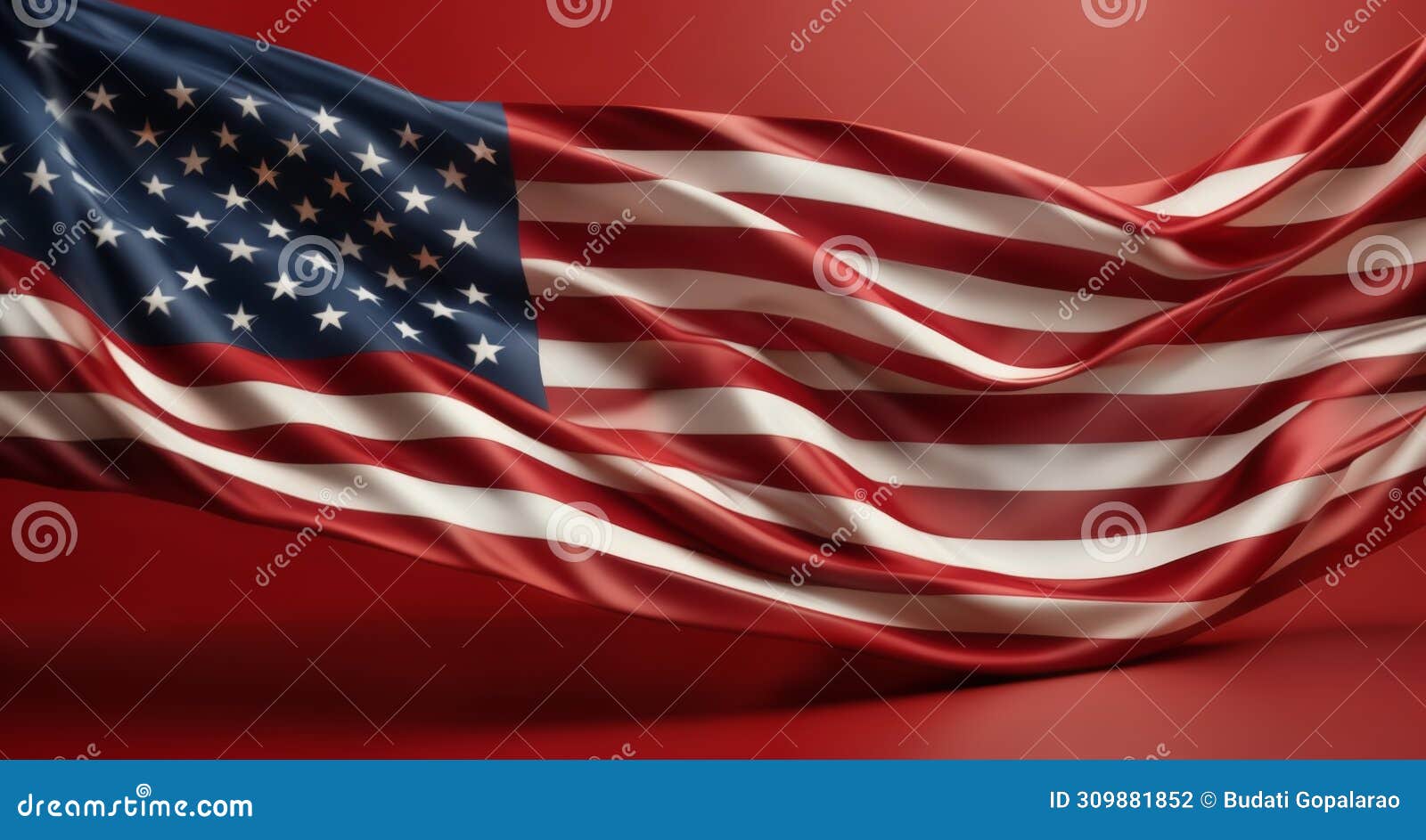 Symbol of Freedom - American Flag in Motion Stock Illustration ...