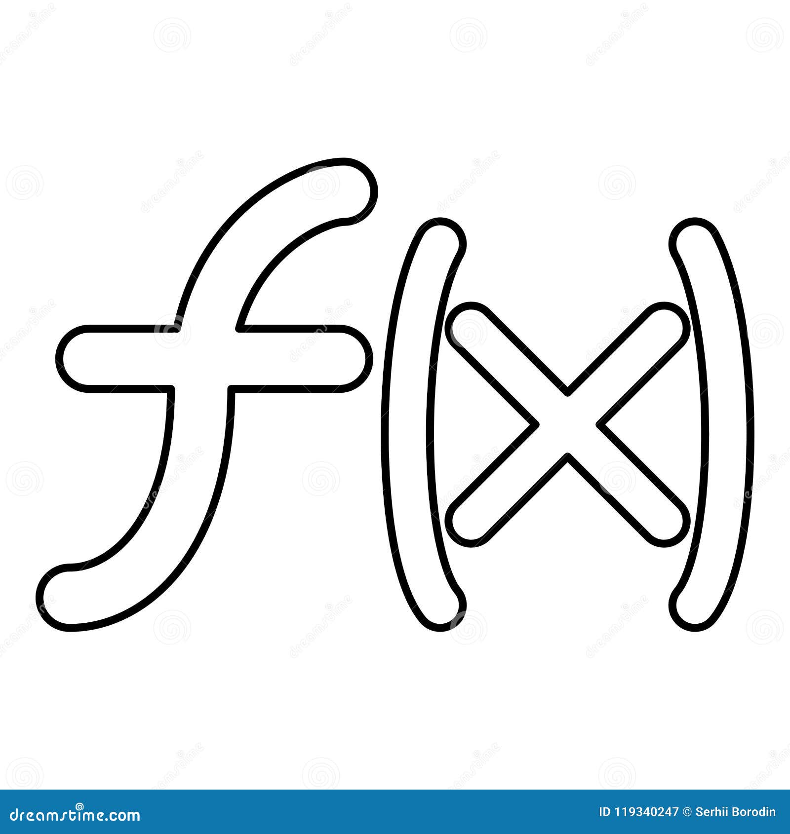 Symbol Function Icon Black Color Illustration Flat Style Simple Image ...