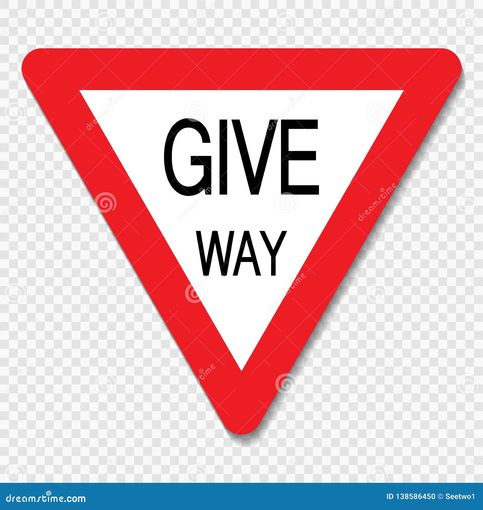 Symbol Give Way Sign on Transparent Background Stock Vector ...
