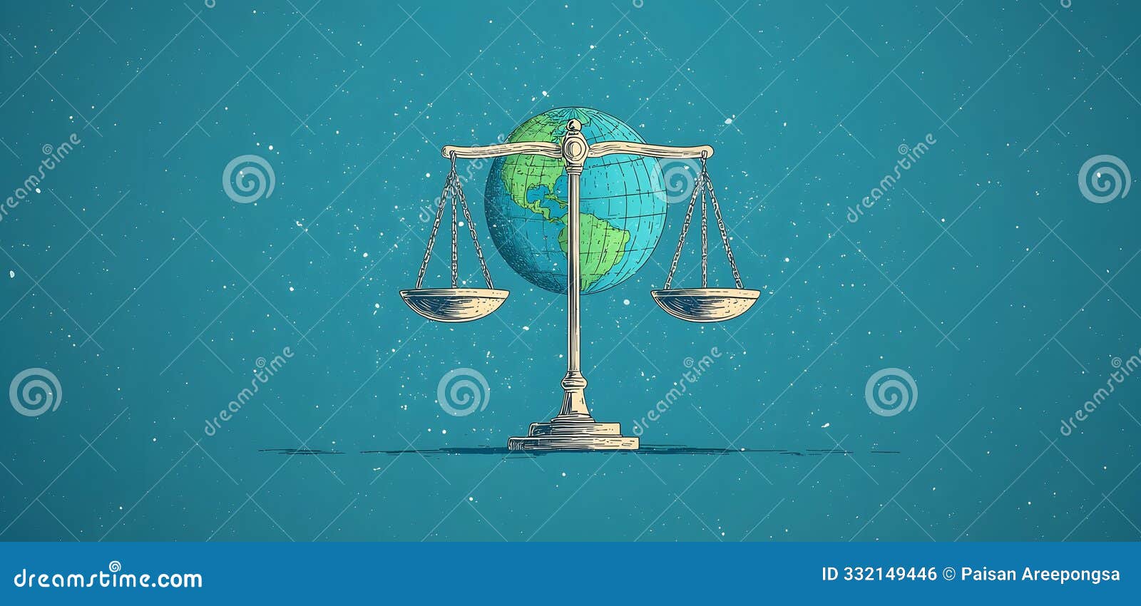 Symbol of Global Justice the Scales of Equality Balancing Stock ...