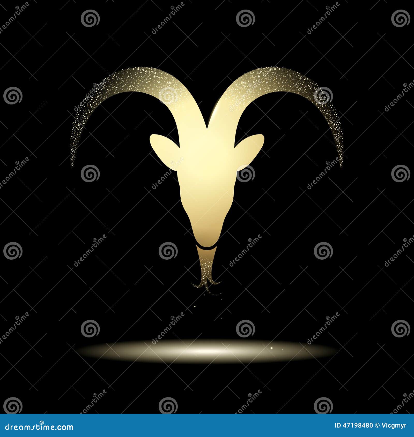 Symbol of the goat stock vector. Illustration of decor - 47198480