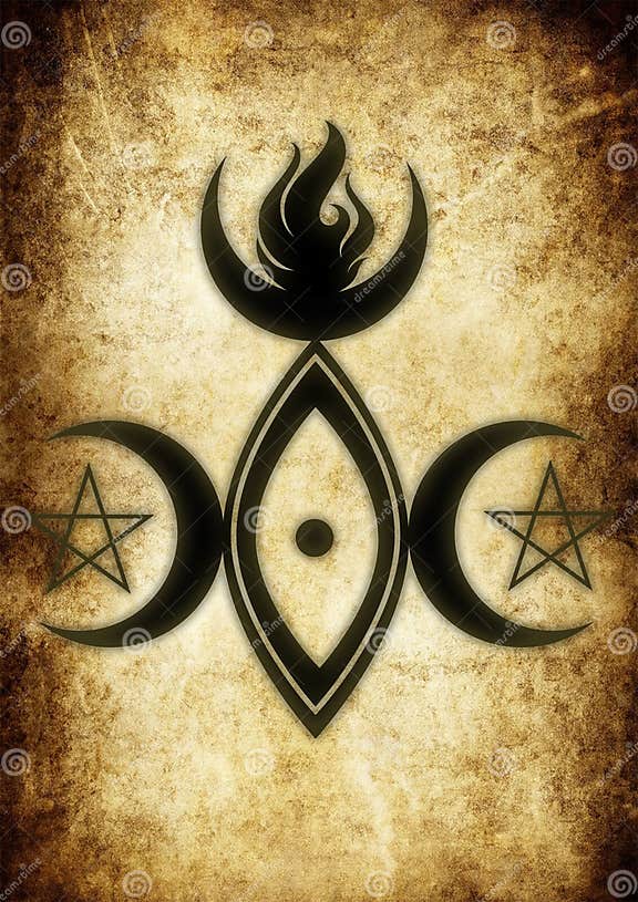 Symbol of the Goddess stock illustration. Illustration of moons - 101137039