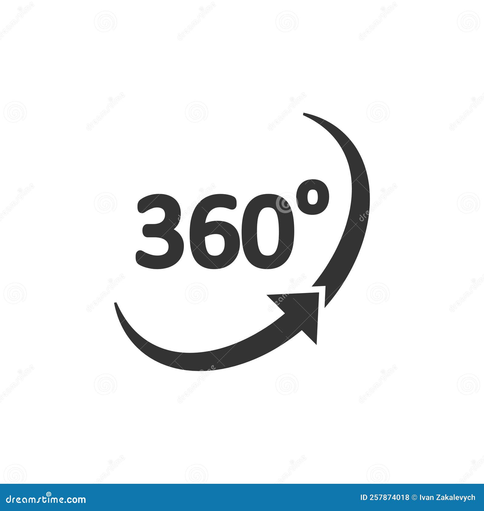 Symbol 360 Grad. Winkelzeichen. Zeichengeometrie Vektor Abbildung ...