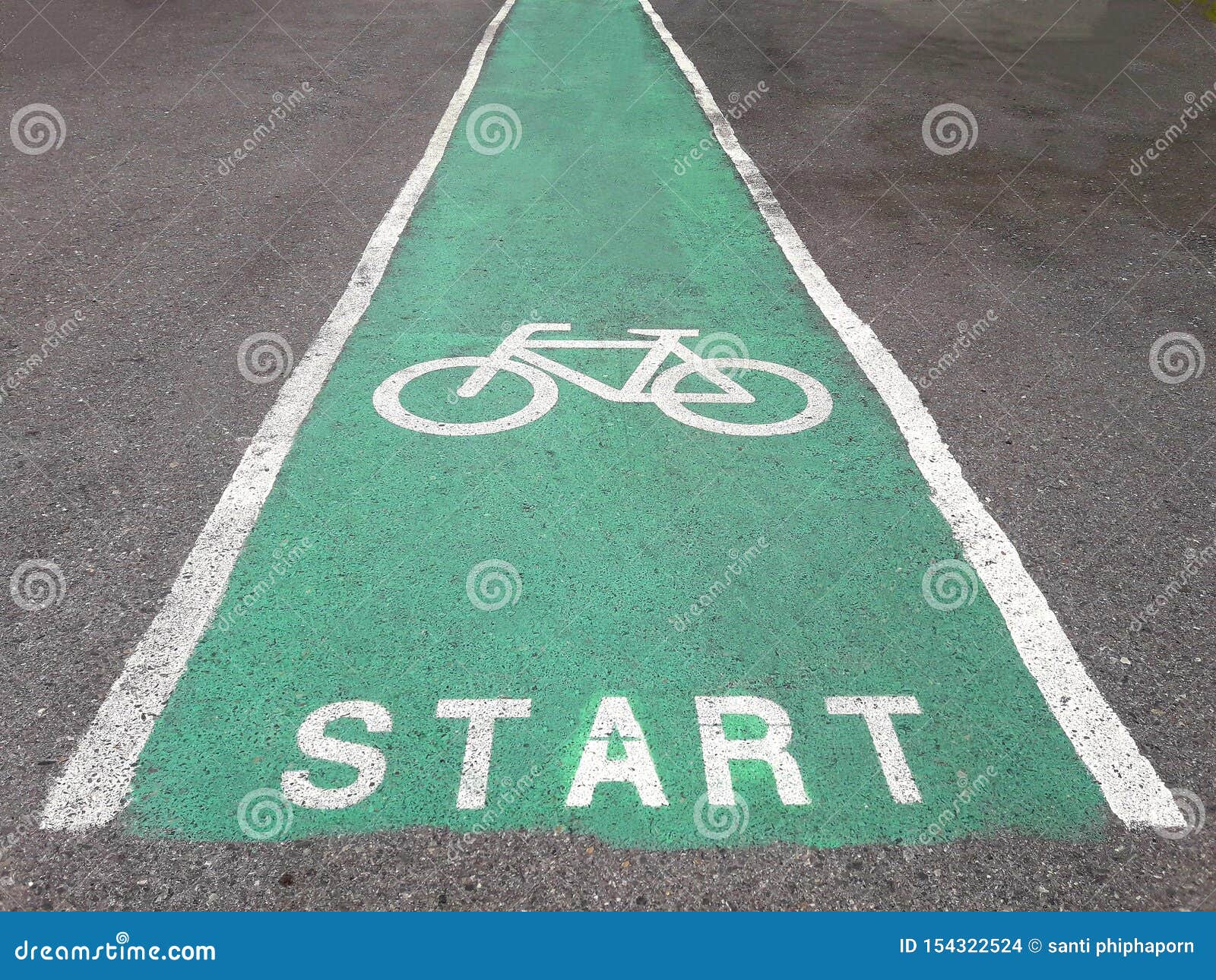 Symbol on the Ground, the Path that is Made for the Path of the Bike ...