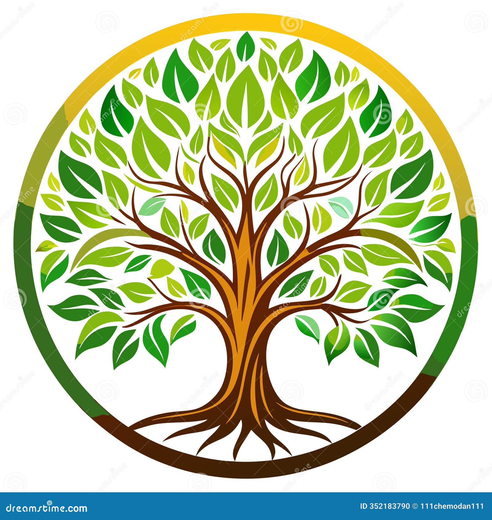 Symbol Of Growth And Strength Depicted By A Tree S Roots Vector ...