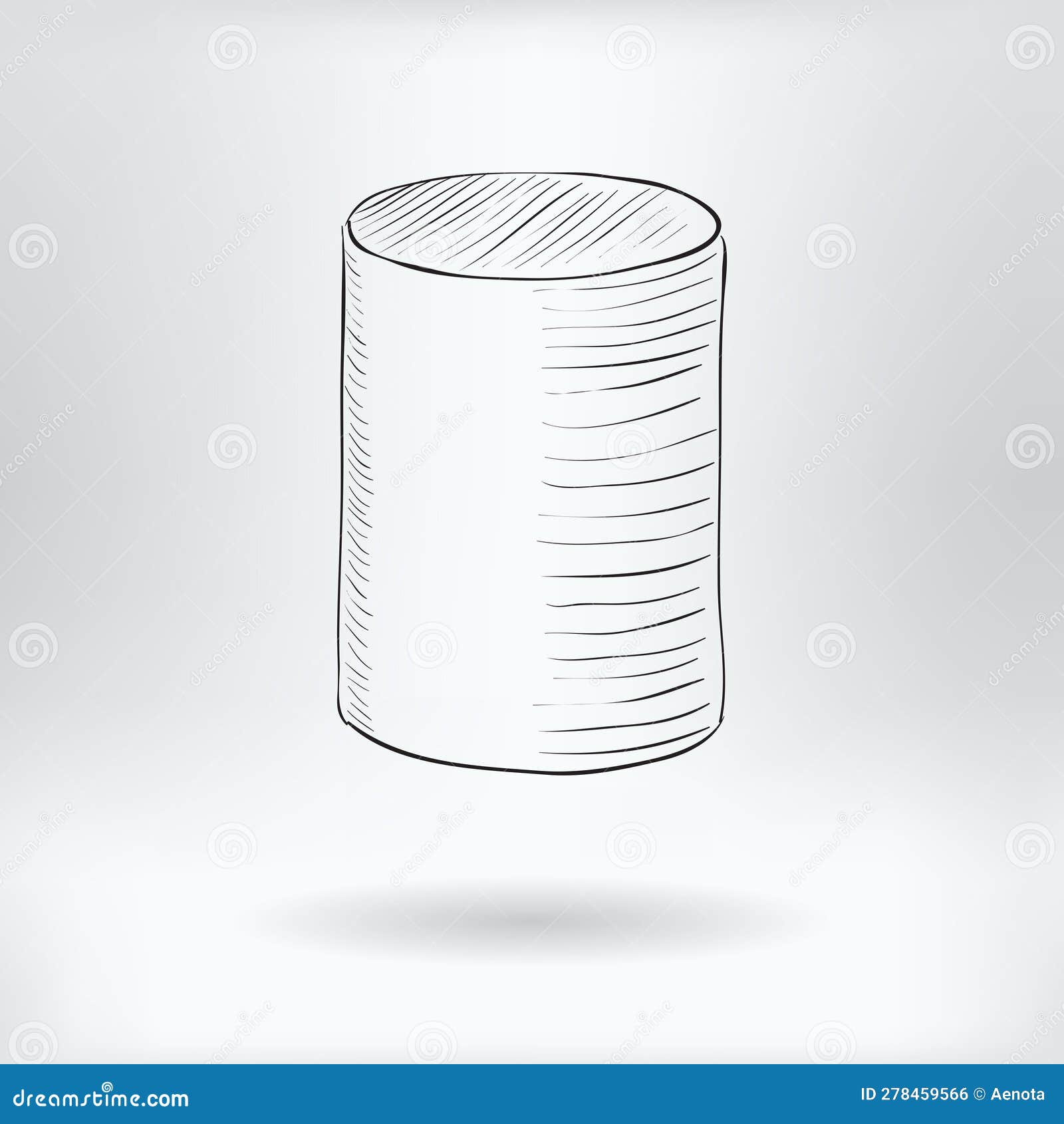 Symbol of Hand Drawn Cylinder - Cylinder Icon Concept Vector ...