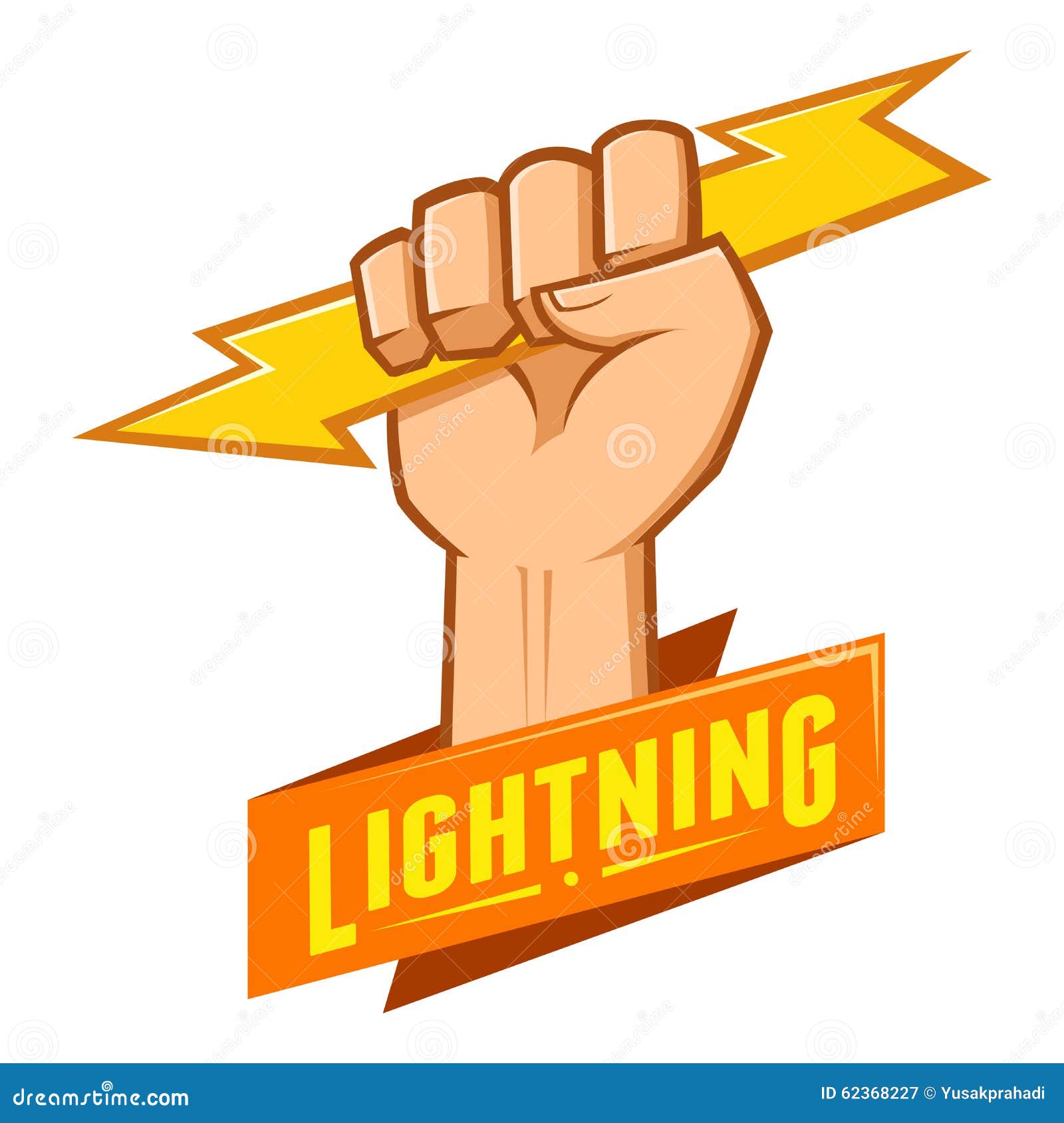 Symbol of Hand Grasping Lightning Stock Vector - Illustration of symbol ...